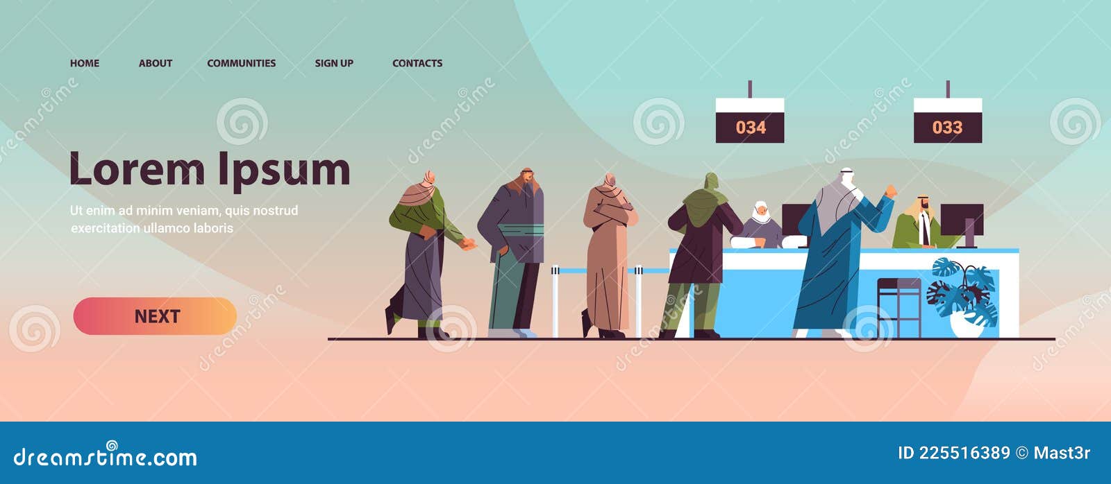 Arab People Looking at Display Number Board in Waiting Room Electronic ...