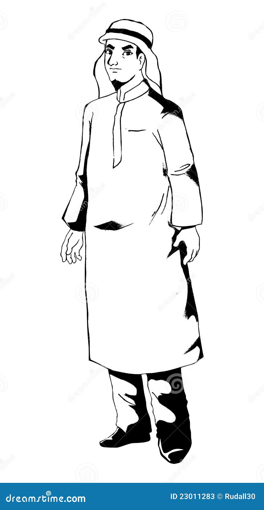Arab Person stock illustration. Illustration of robe - 23011283