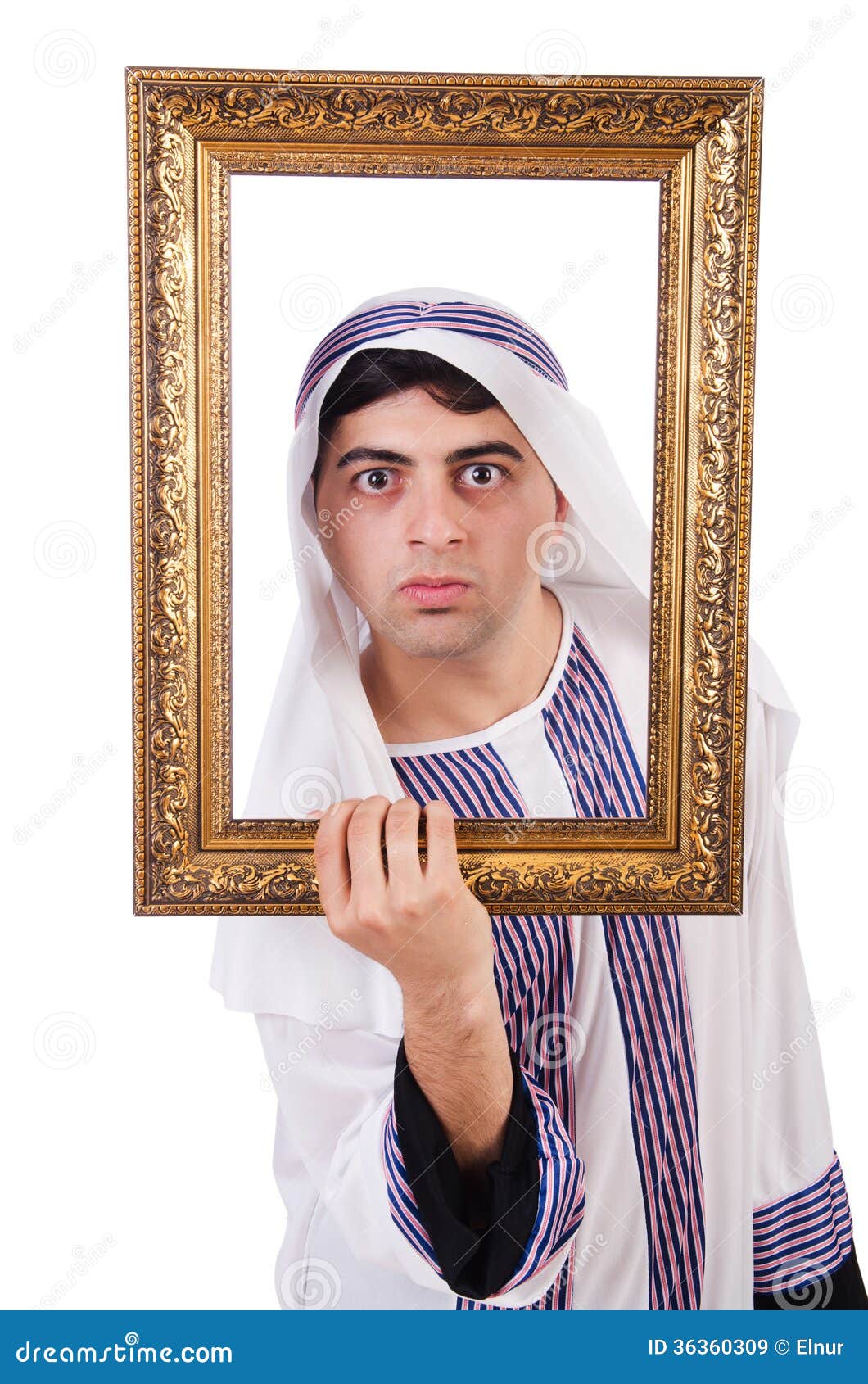 Arab with picture frame stock image. Image of islam, headscarf - 36360309