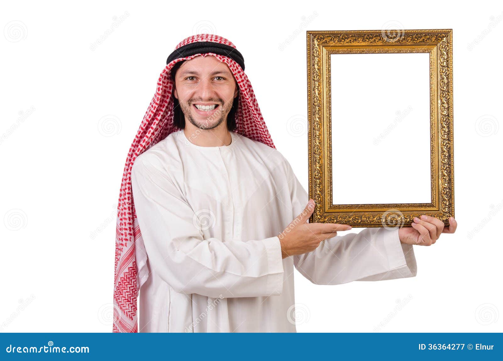 Arab with picture frame stock image. Image of bohra, arabic - 36364277