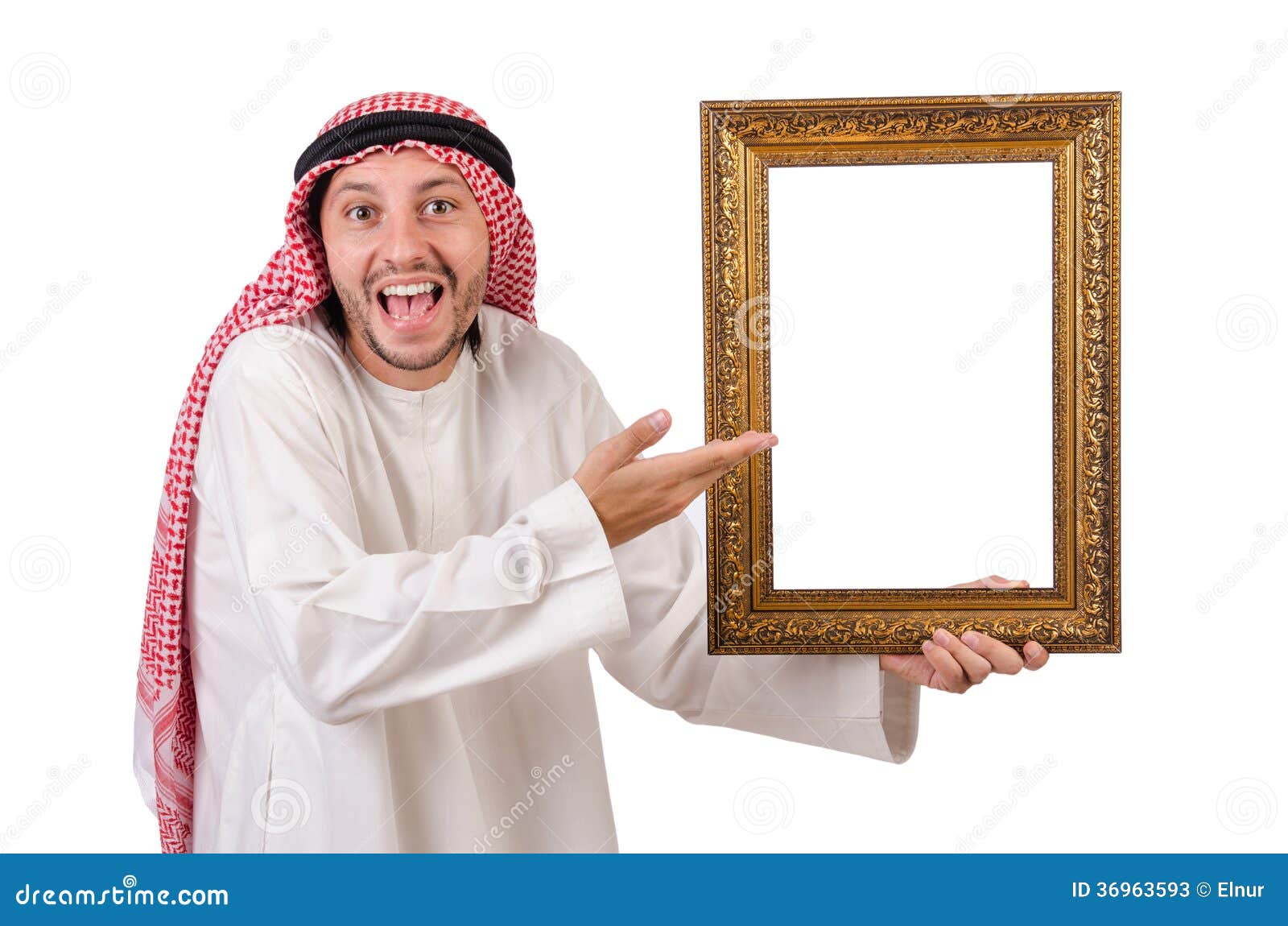 Arab with picture frame stock image. Image of islam, handsome - 36963593