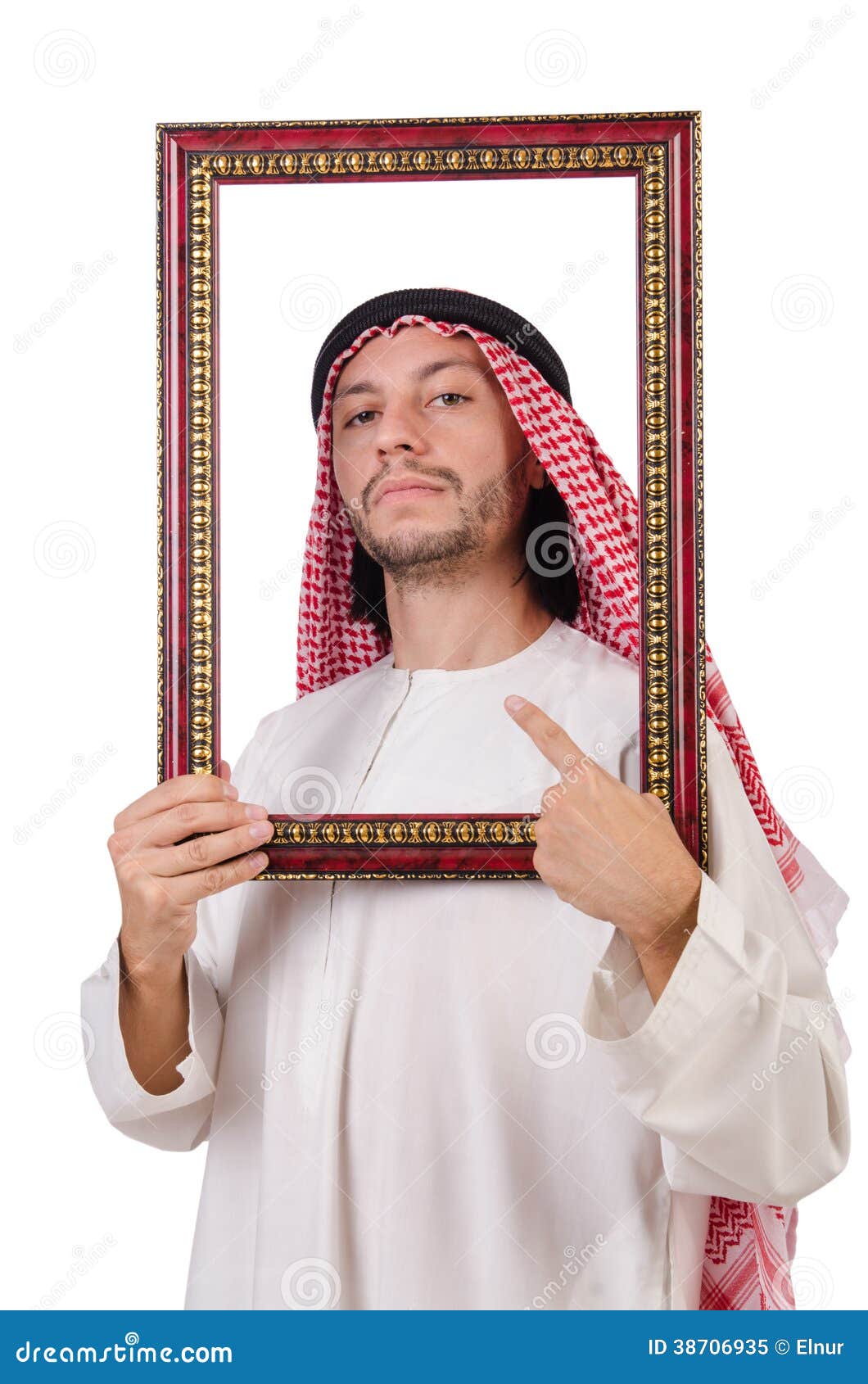 Arab with picture frame stock image. Image of arabic - 38706935