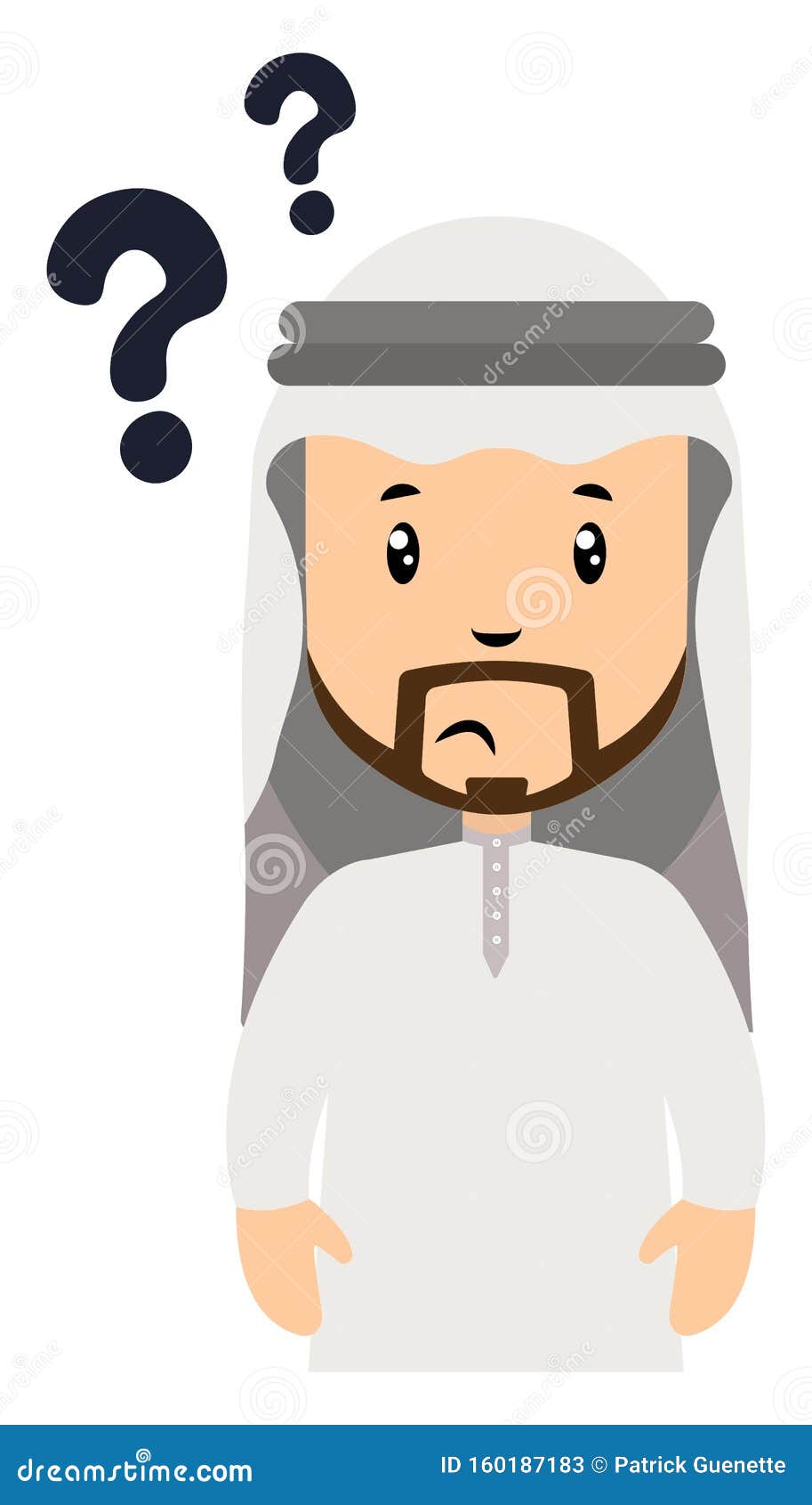 Arab with Question Marks, Illustration, Vector Stock Vector ...