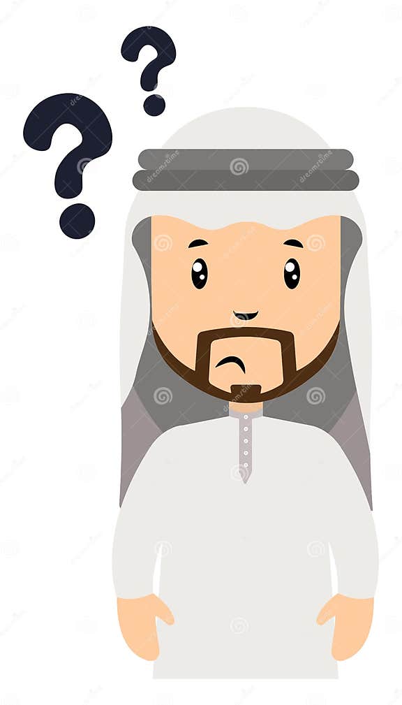 Arab with Question Marks, Illustration, Vector Stock Vector ...