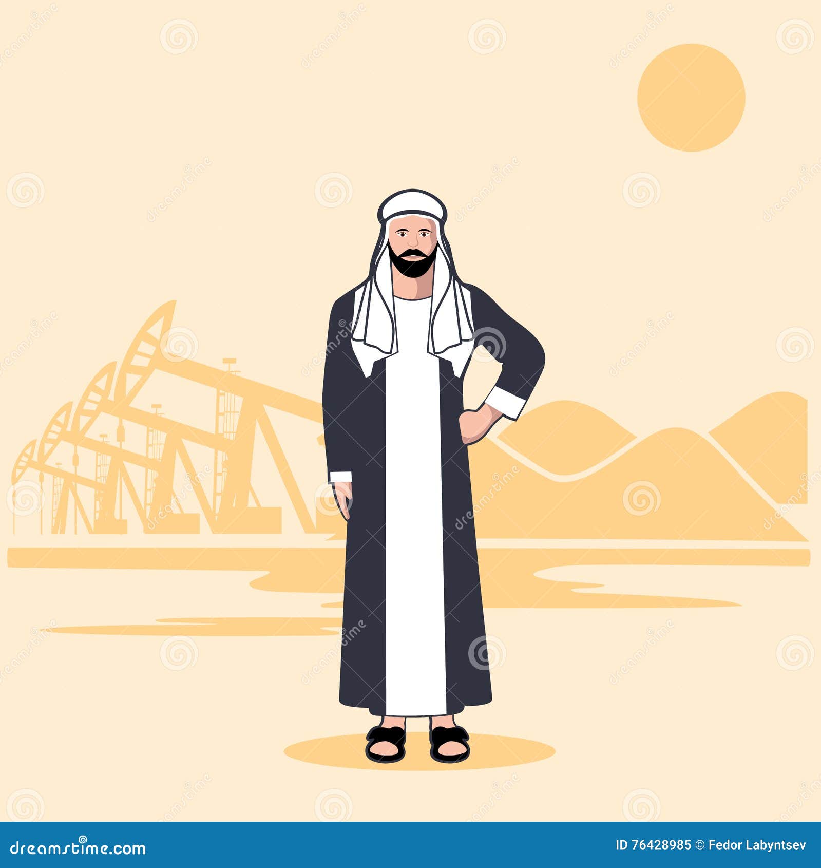 Arab Sheikh Vector Illustration | CartoonDealer.com #52169326