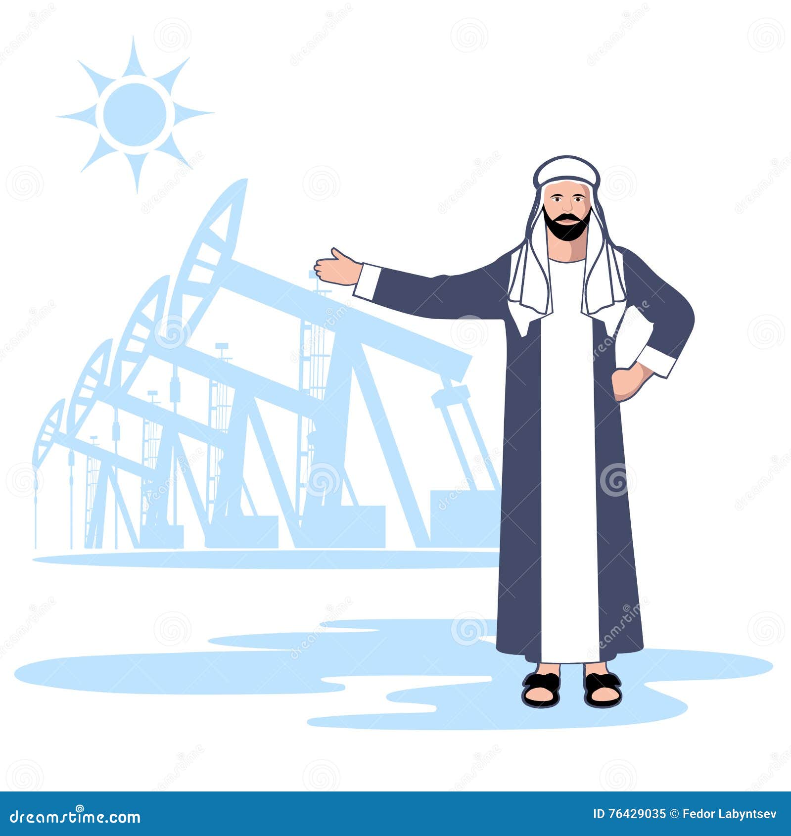 Arab Sheikh In Keffiyeh - Single Line Drawing Vector Illustration ...