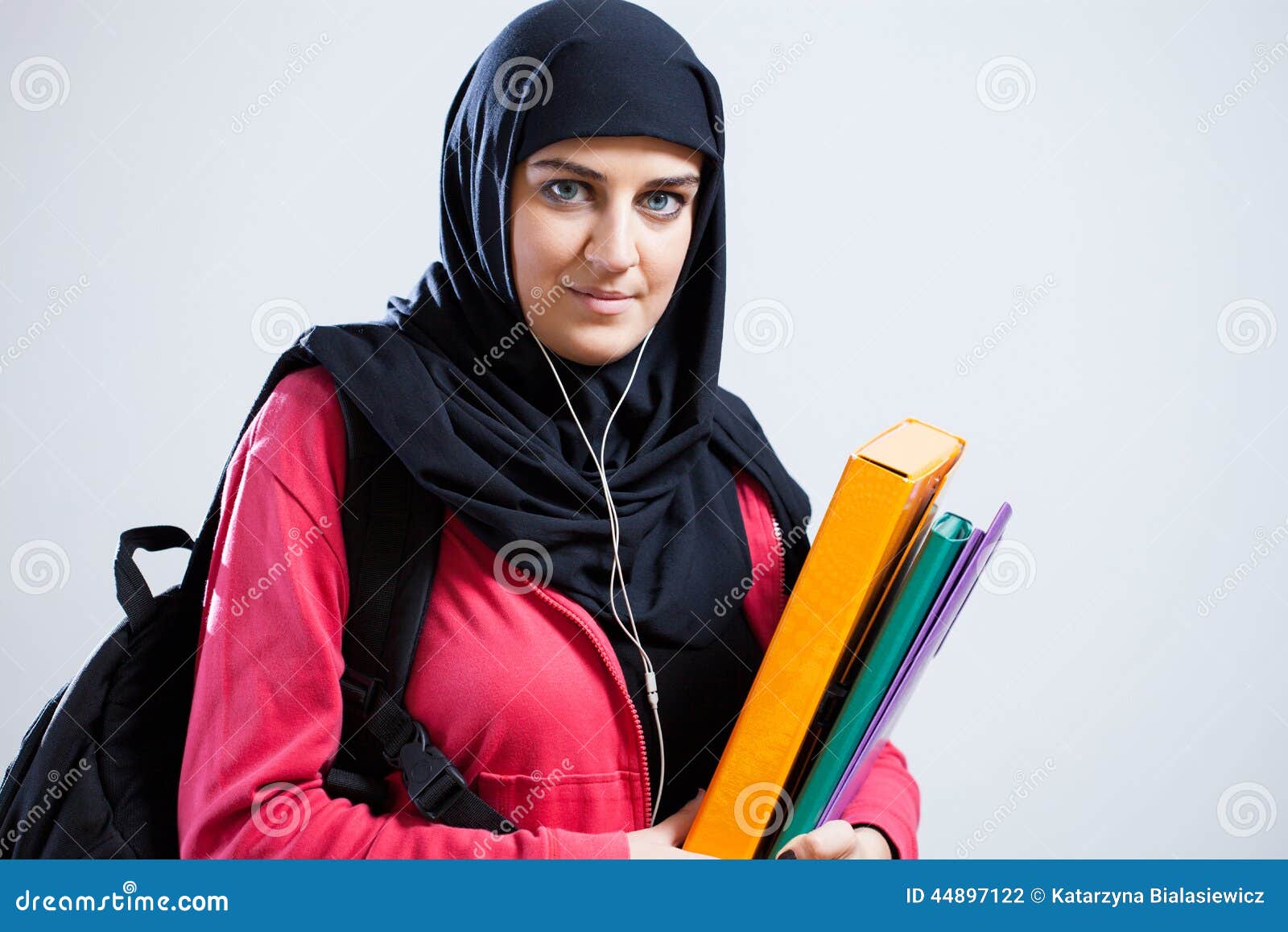 Arab Student Holding Folders Stock Photo - Image of arabian, islamic ...