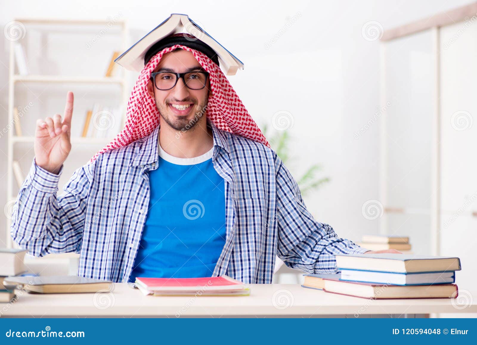 The Arab Student Preparing for University Exams Stock Photo - Image of ...
