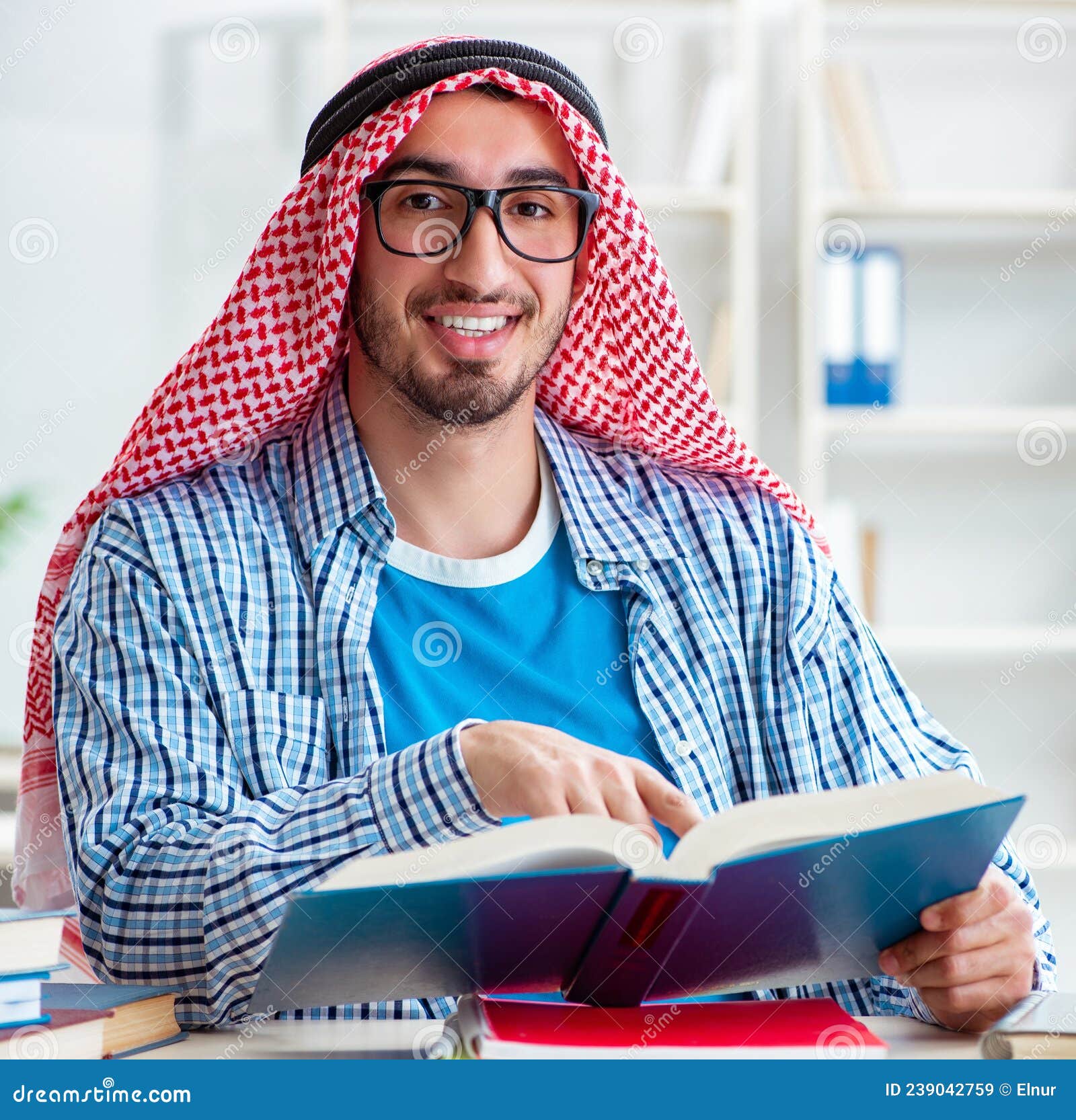 Arab Student Preparing for University Exams Stock Image - Image of ...