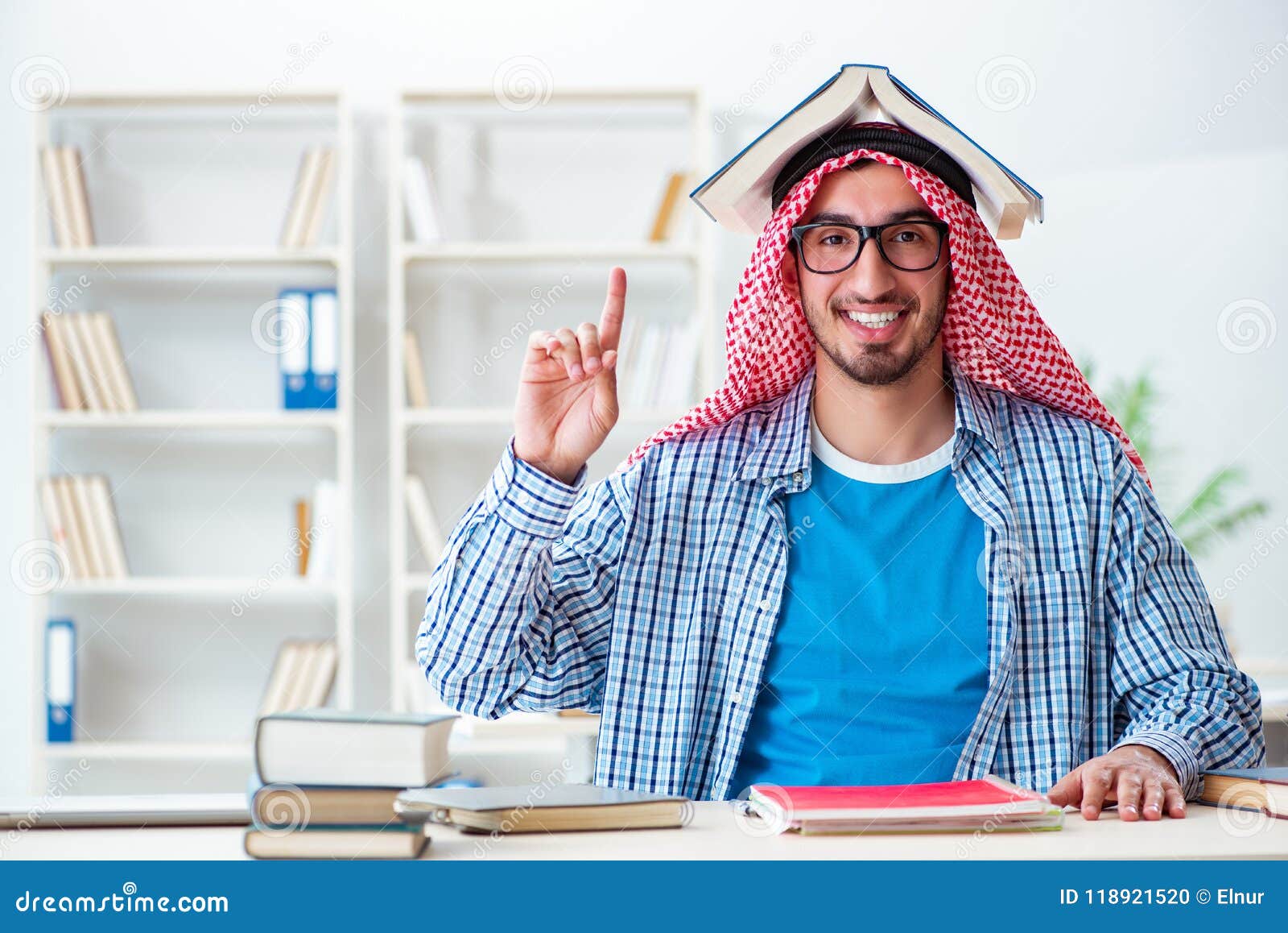 The Arab Student Preparing for University Exams Stock Photo - Image of ...