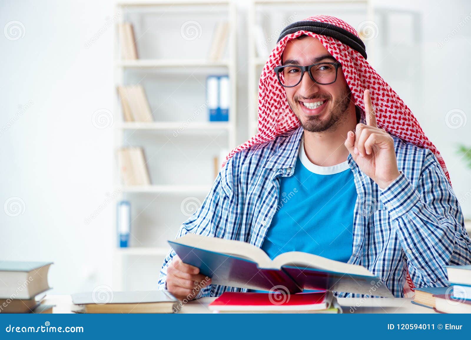 The Arab Student Preparing for University Exams Stock Image - Image of ...