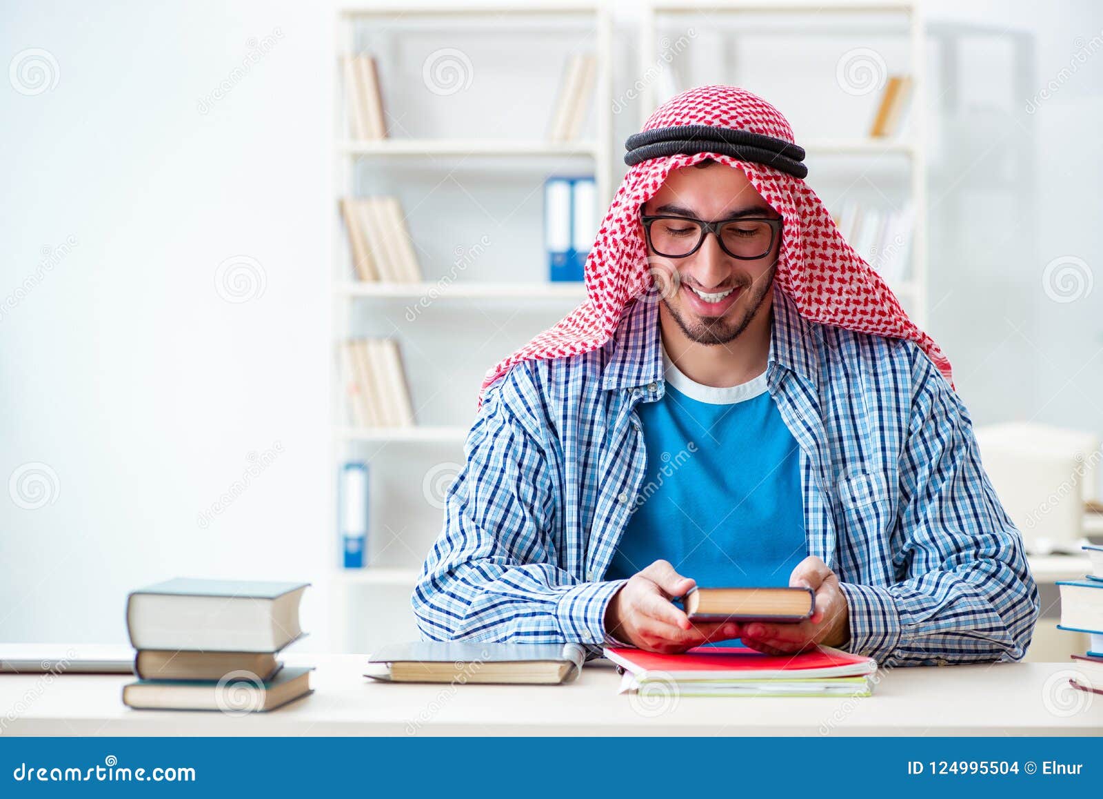 The Arab Student Preparing for University Exams Stock Photo - Image of ...