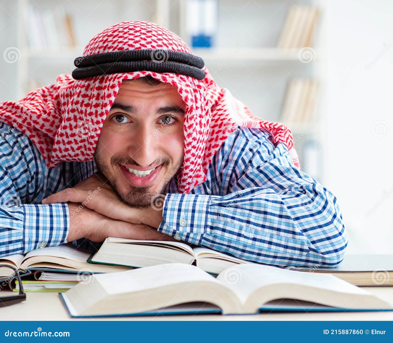 Arab Student Preparing for University Exams Stock Photo - Image of ...