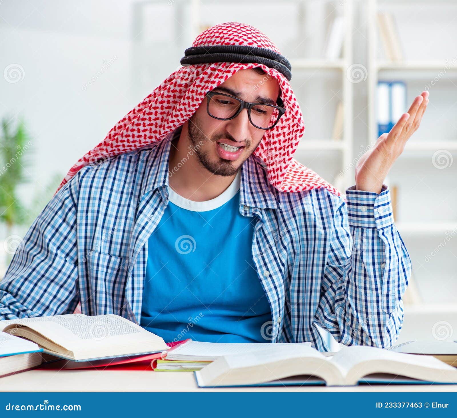 Arab Student Preparing for University Exams Stock Image - Image of ...