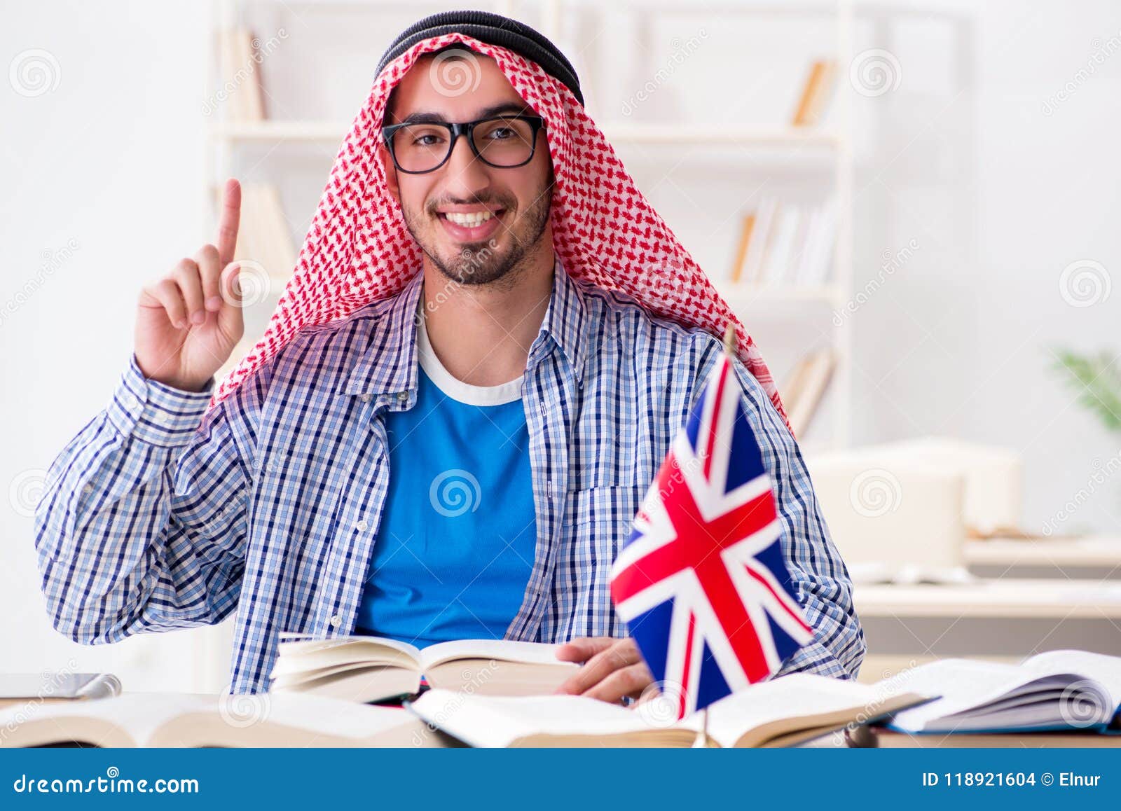 The Arab Student Studying English Language Stock Photo - Image of ...