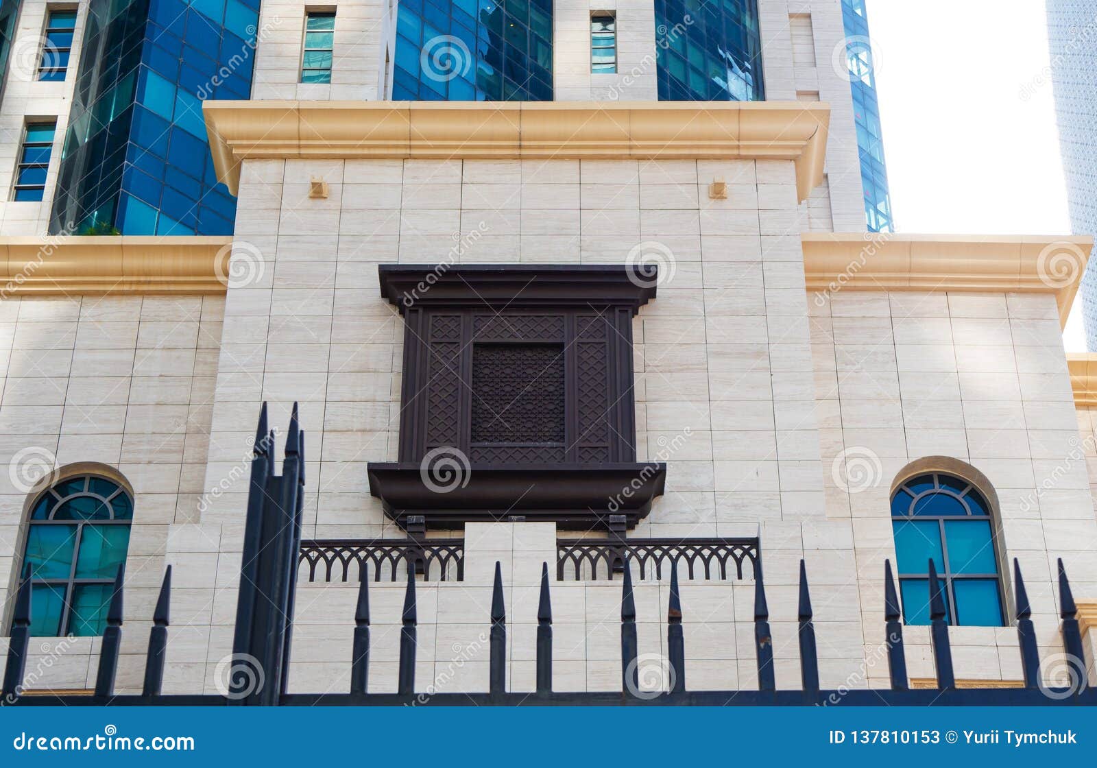 Arabic Style Rectangular Window Made of Wood with Arabesque Stock Image ...
