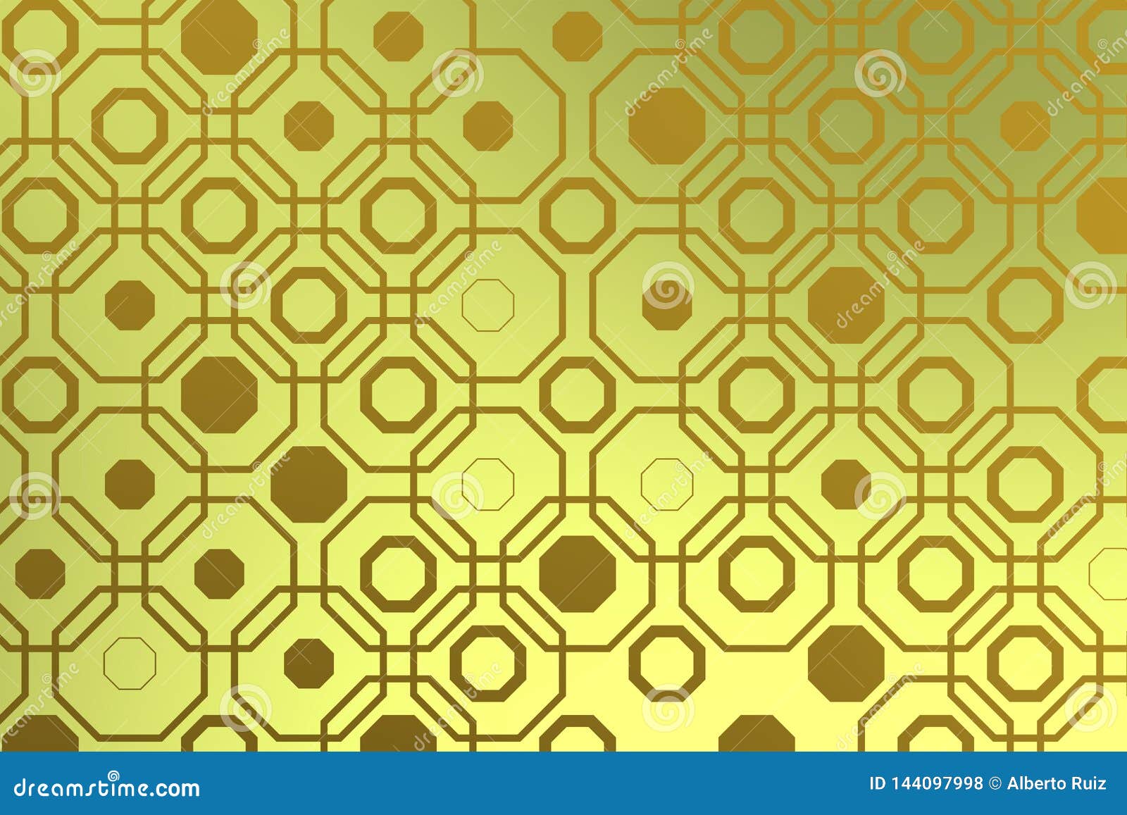 Arab Tech Background with Golden Octagon Stock Illustration ...