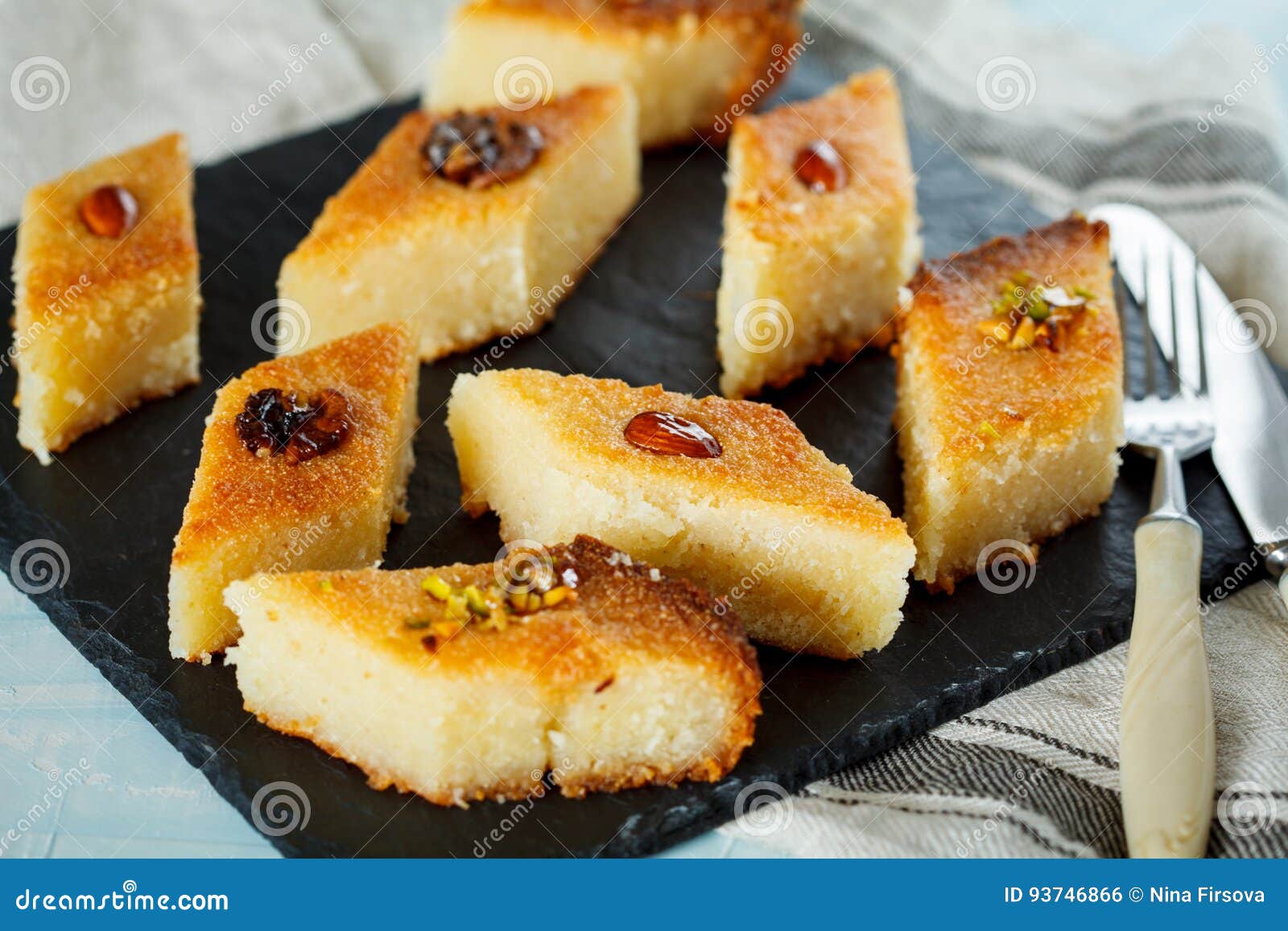 Arab traditional basbousa stock photo. Image of pastry - 93746866
