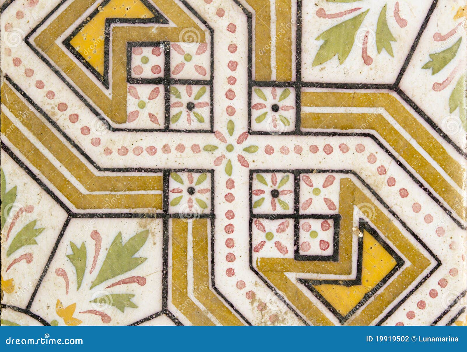 Arab Traditional Creamic Floor Tile Flower Design Stock Photo ...