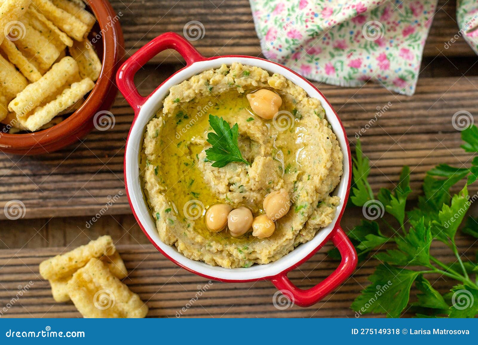 Arab Traditional Dip Spread Hummus from Mashed Chickpeas Stock Photo ...