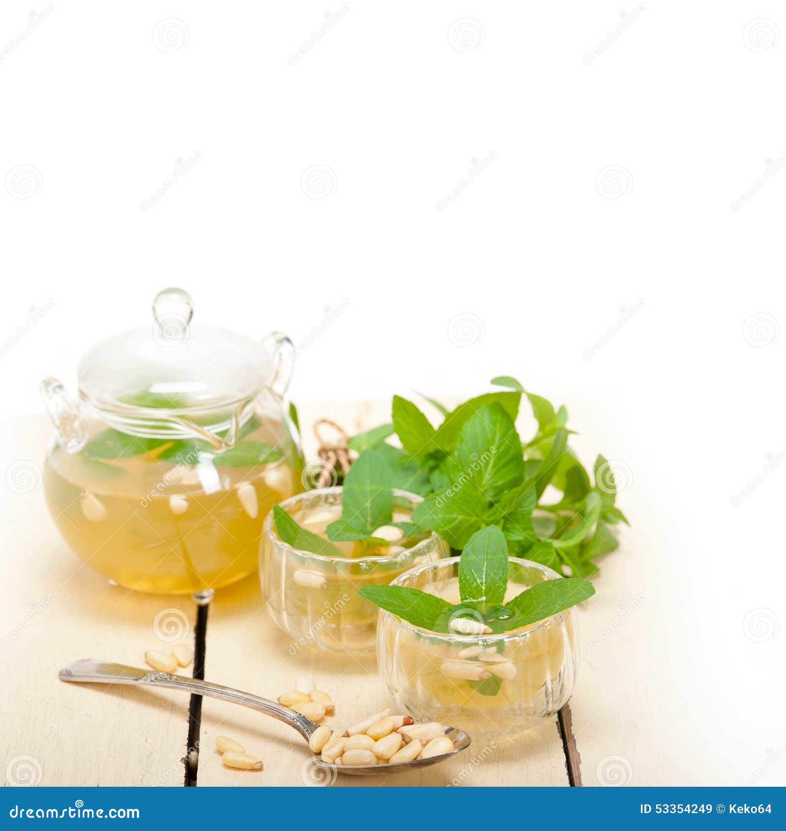 Arab Traditional Mint and Pine Nuts Tea Stock Image - Image of algeria ...