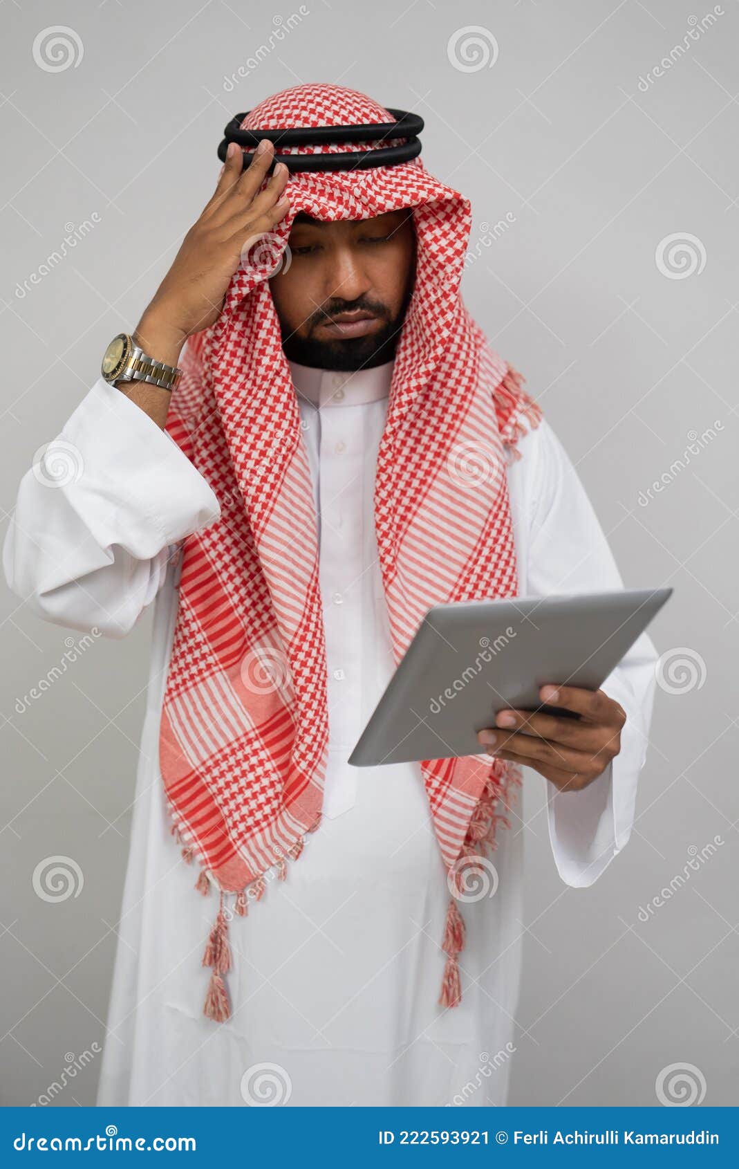 An Arab In A Turban Praying During The Takbir Movement Royalty-Free ...