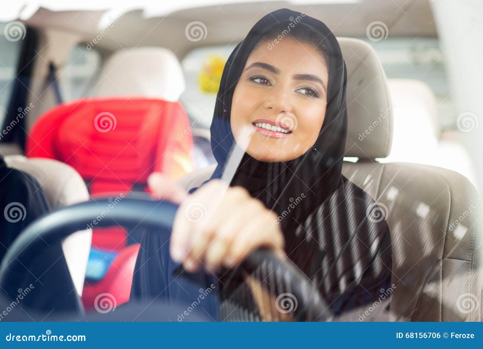 Arab Woman driving stock photo. Image of driver, automobile - 68156706