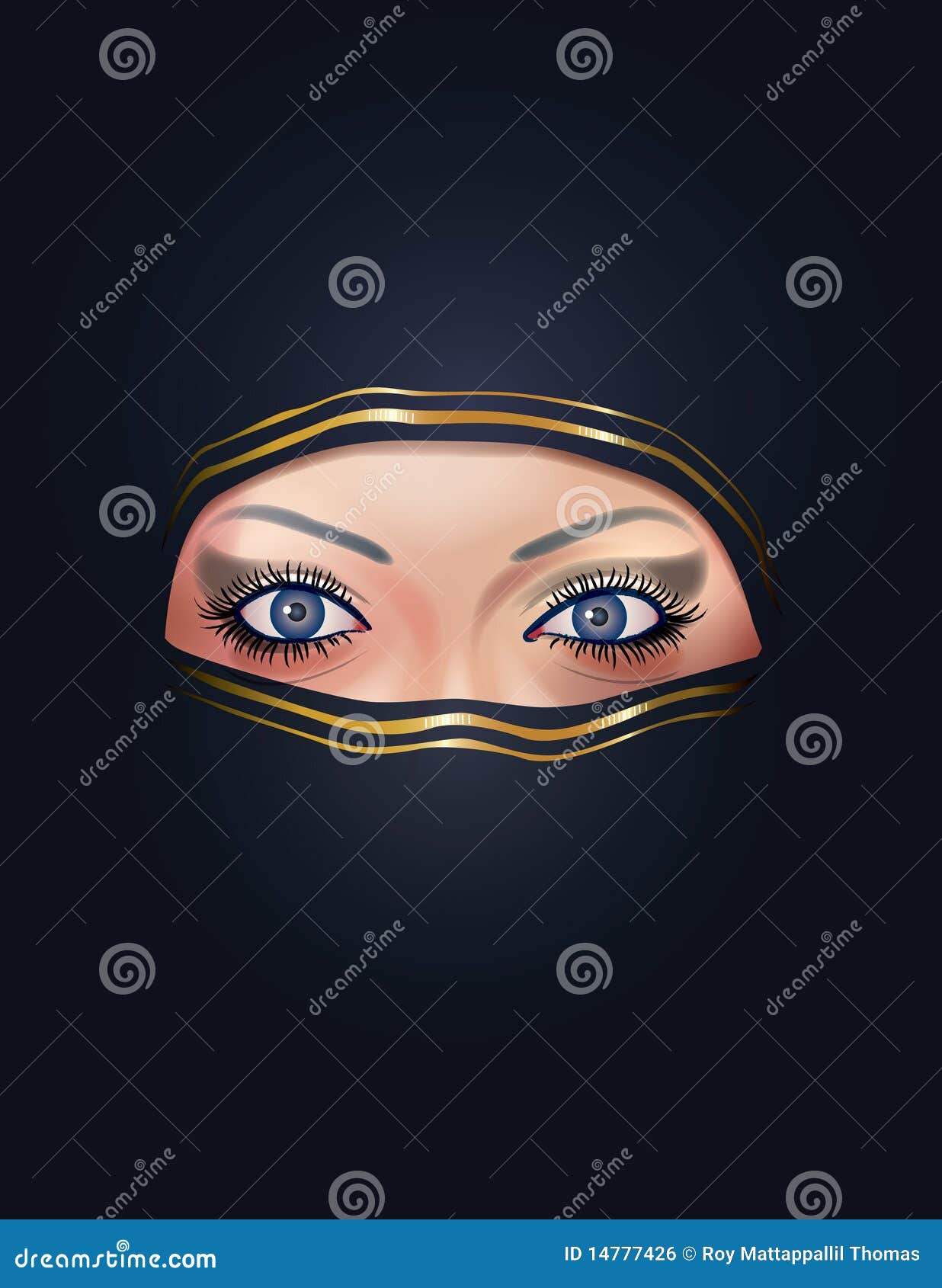 Arab Woman Face Avatar Happy Arabic Girl Wearing Black Hijab Muslim ...