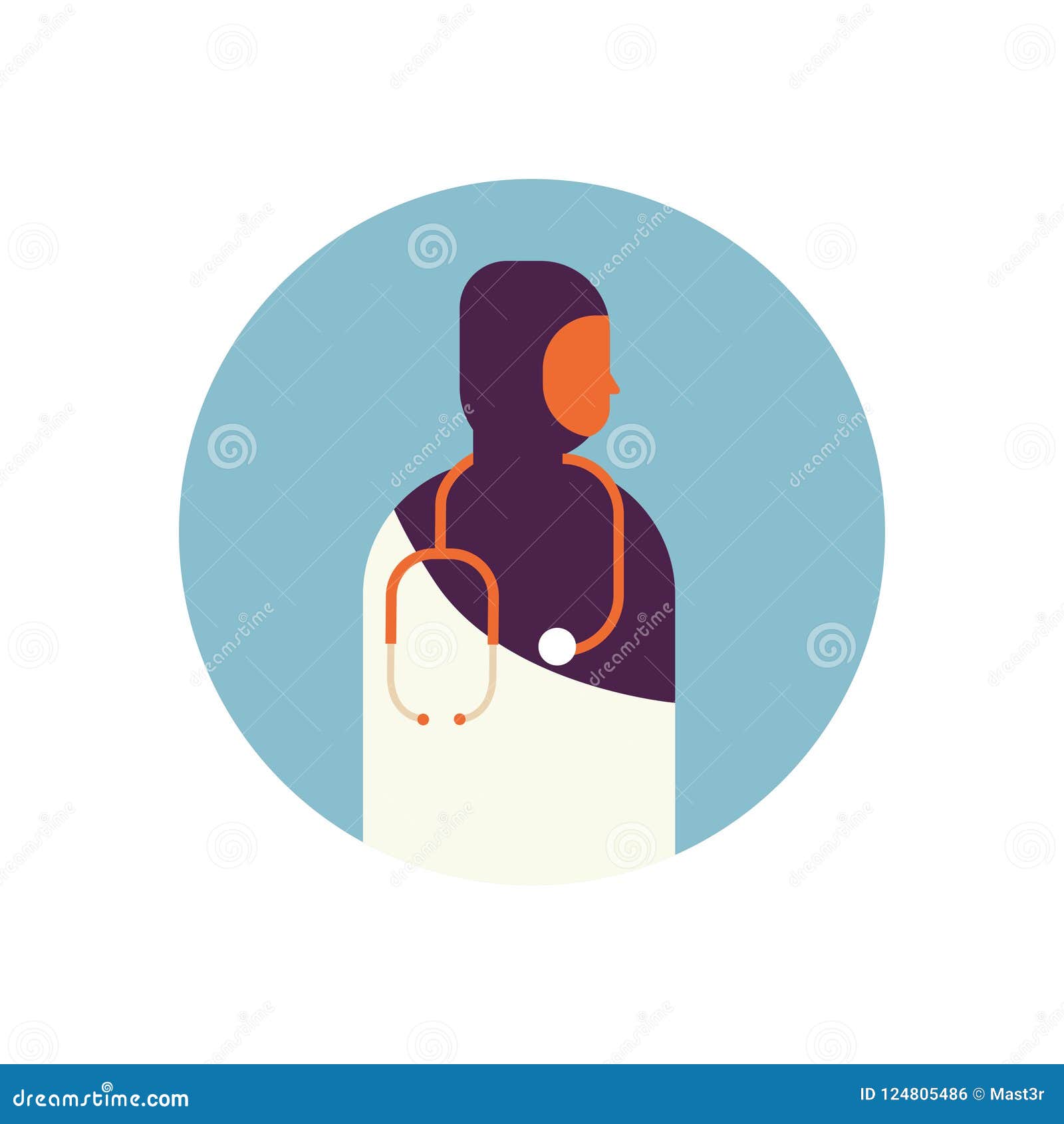 Arab Woman Medical Doctor Stethoscope Healthcare Concept Profile Icon