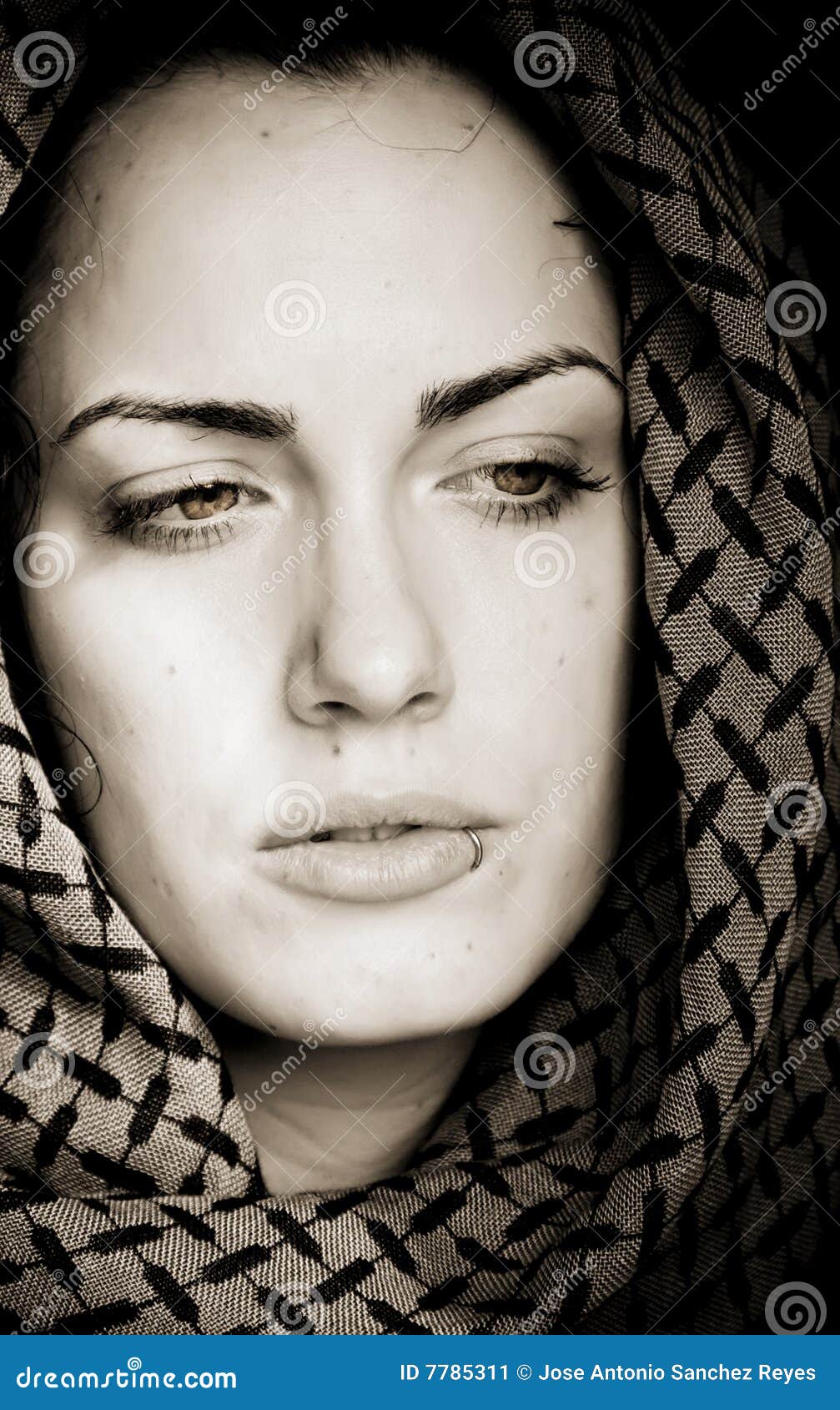 Arab woman with piercing stock image. Image of culture - 7785311