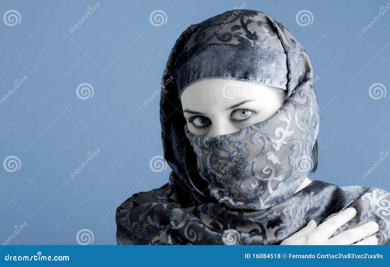 Arab woman wearing veil stock photo. Image of oriental - 16084518