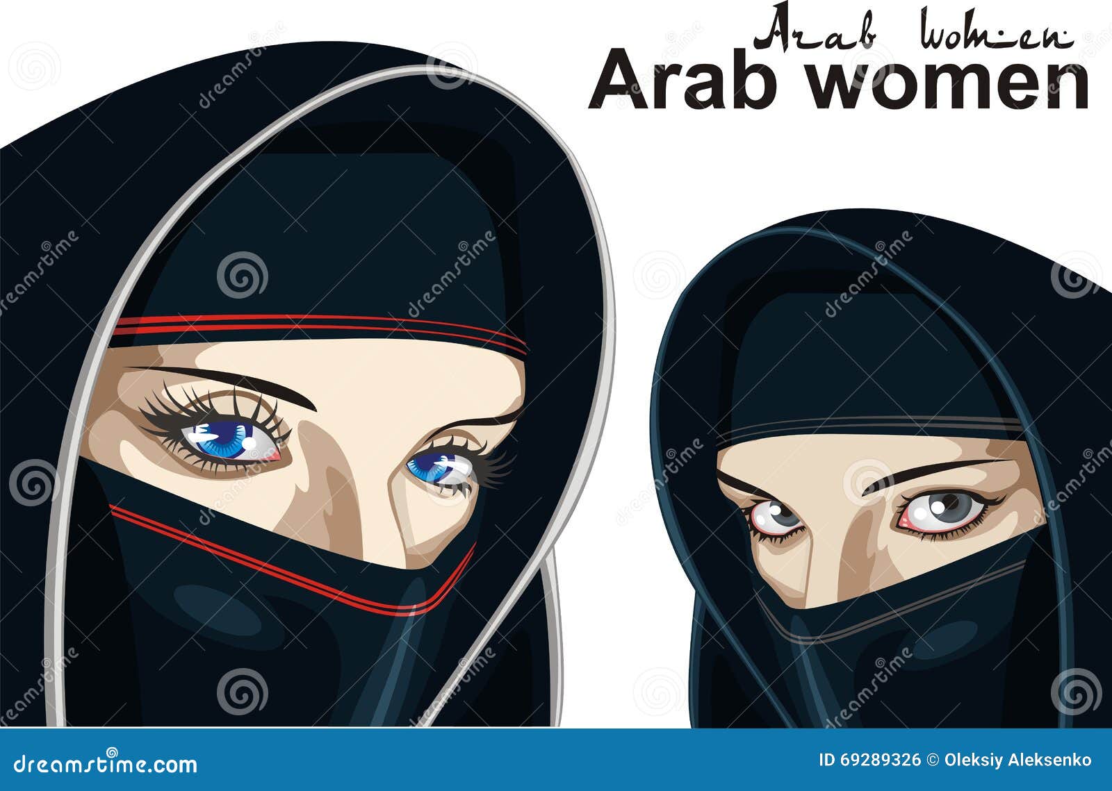 Arab Women on a Transparent Background. Stock Vector - Illustration of ...