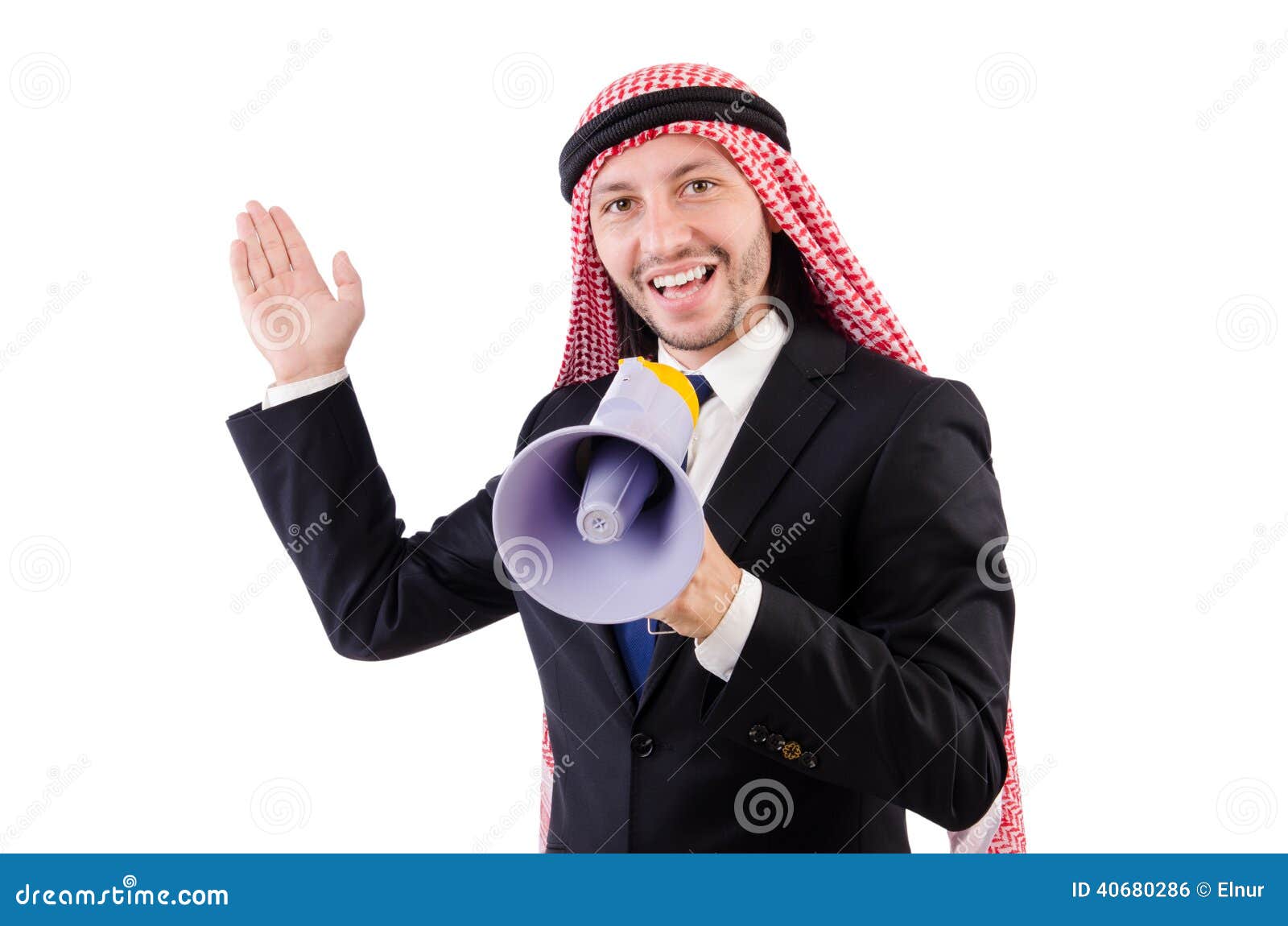 Arab Yelling with Loudspeaker Stock Photo - Image of horn, arabic: 40680286