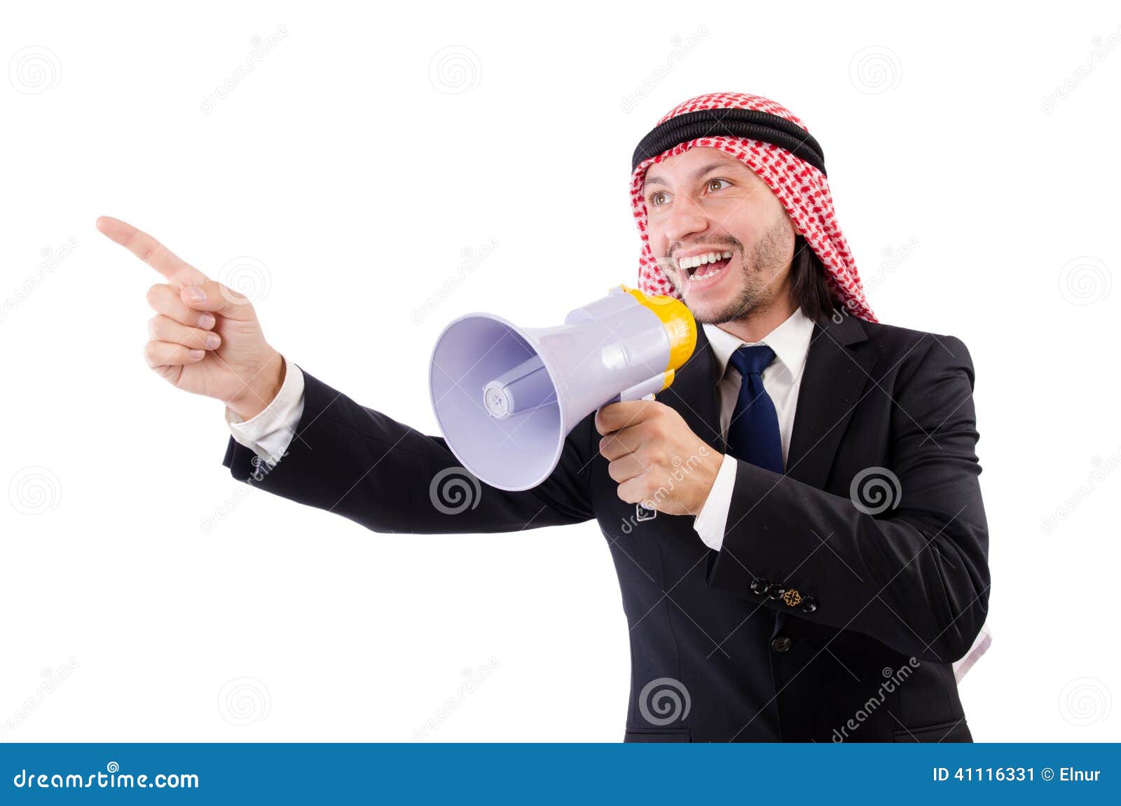 Arab Yelling with Loudspeaker Stock Image - Image of ethnic ...