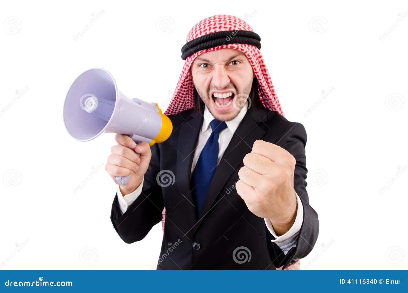 Arab Yelling with Loudspeaker Stock Photo - Image of loudspeaker ...