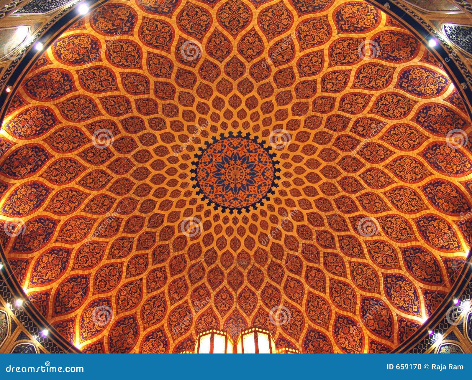 Islamic Arabesque Patterns Of Mosque Dome Stock Photography ...