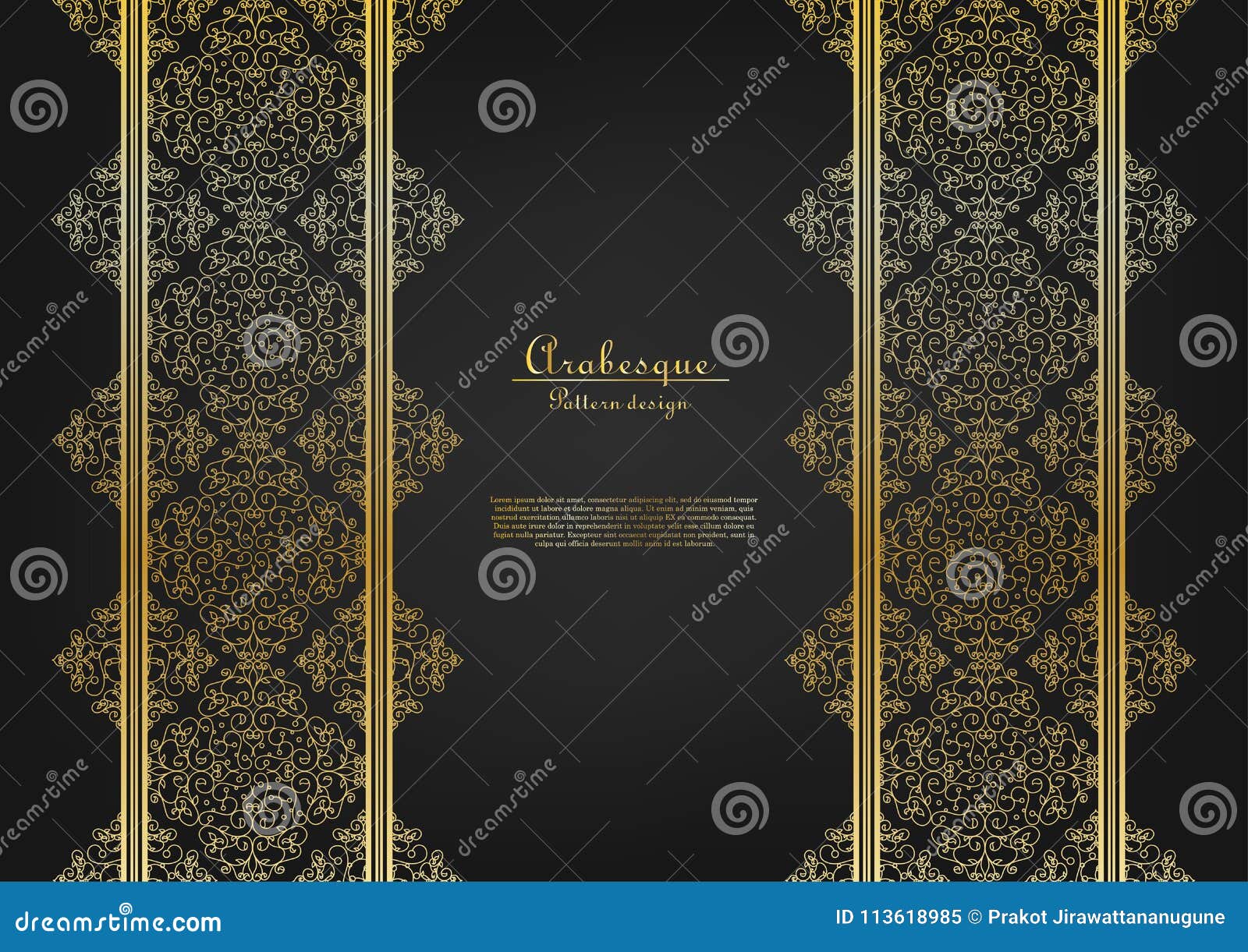 Arabesque Abstract Classic Gold Background Vector Stock Vector ...