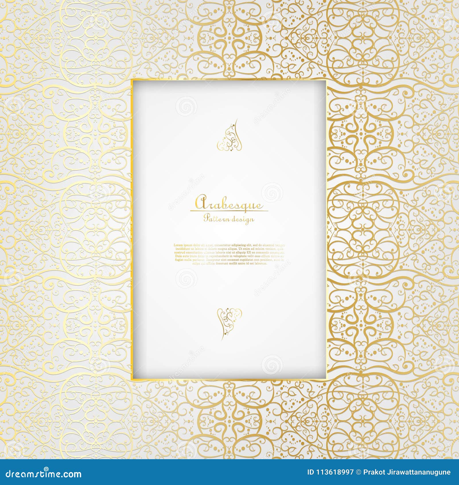 Arabesque Abstract Element Gold Pattern Background Template Vector Stock Vector - Illustration ...