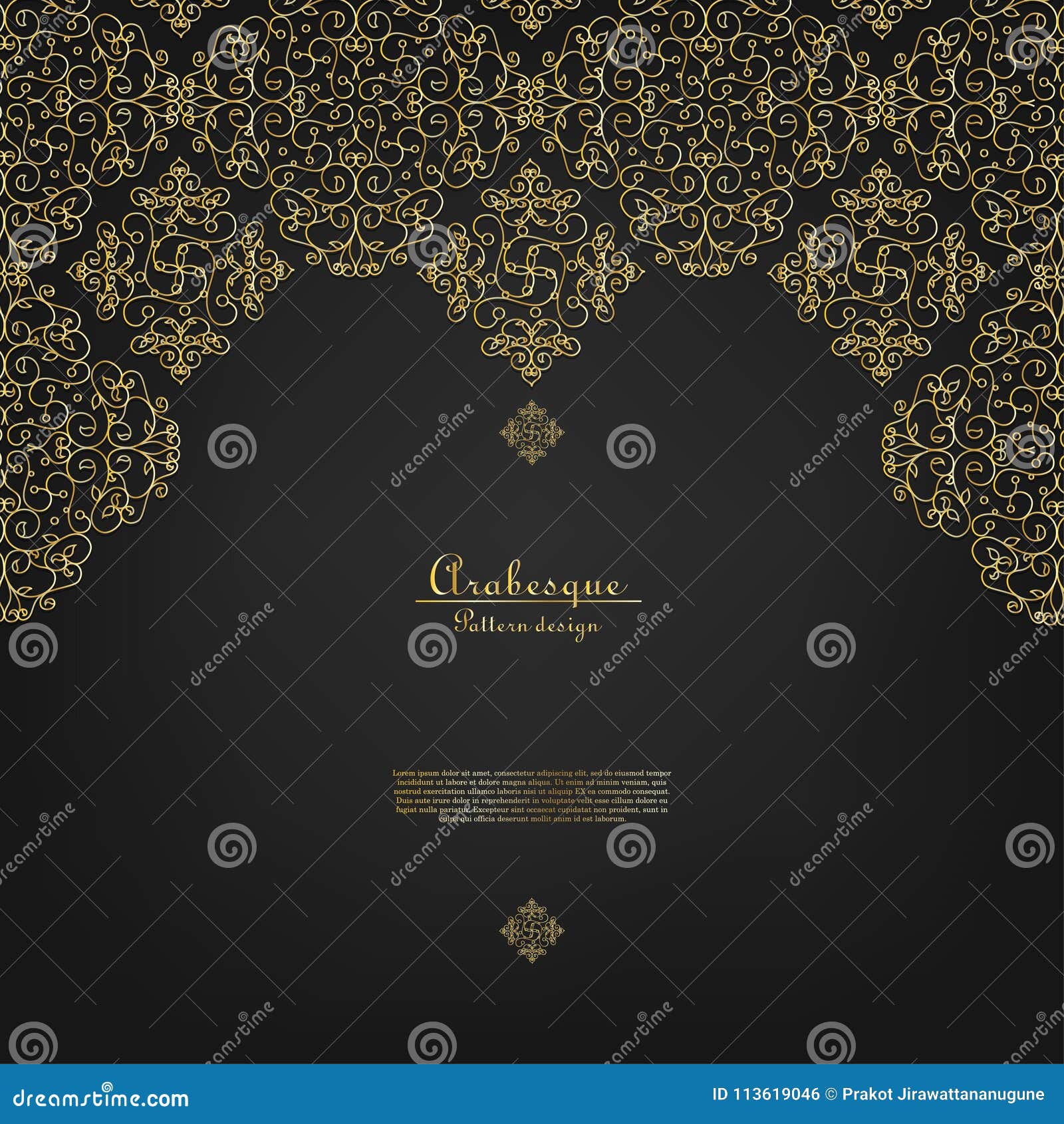 Arabesque Abstract Gold Background Vector Stock Vector - Illustration ...
