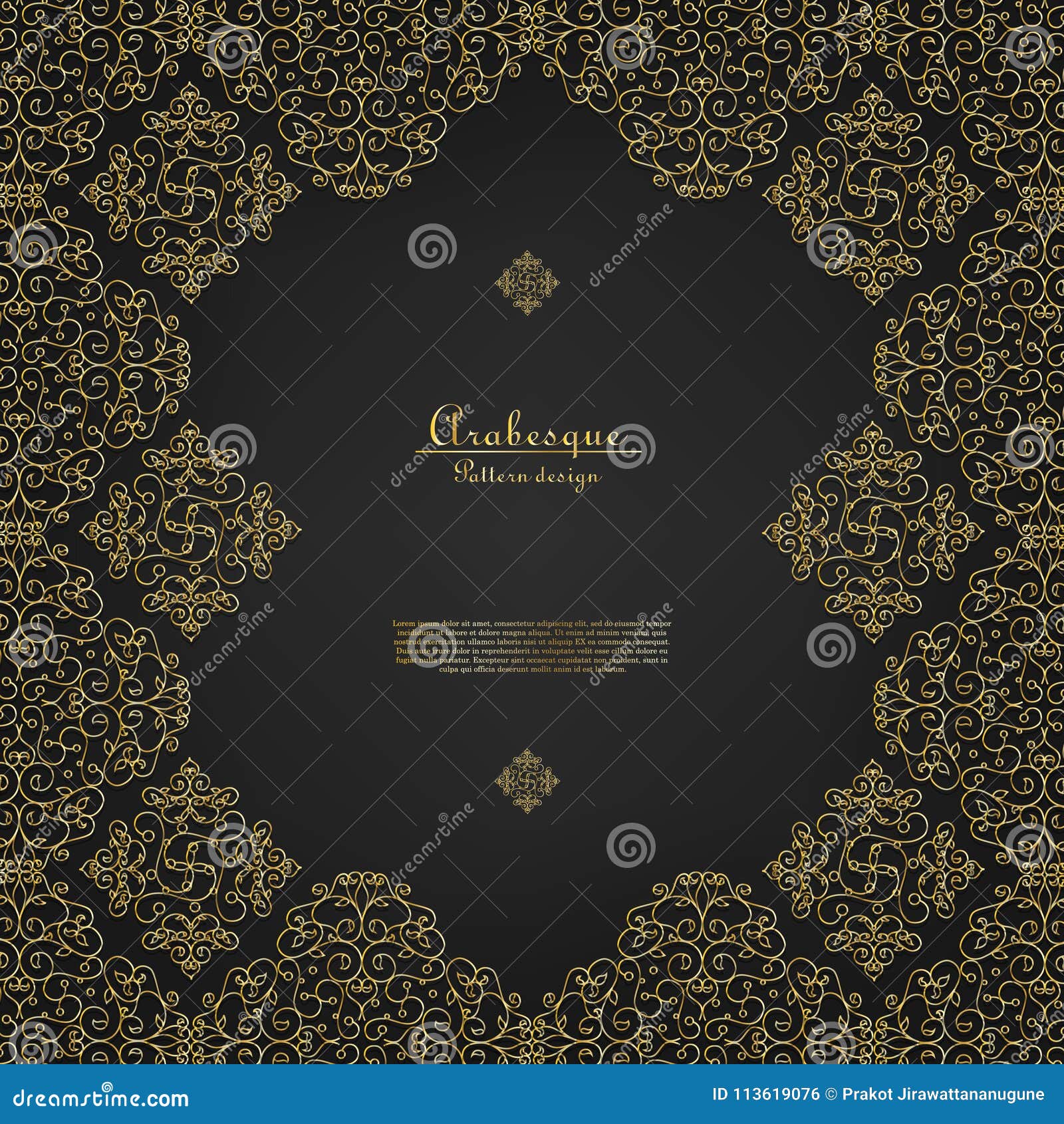 Arabesque Abstract Gold Flower Background Template Vector Stock Vector ...