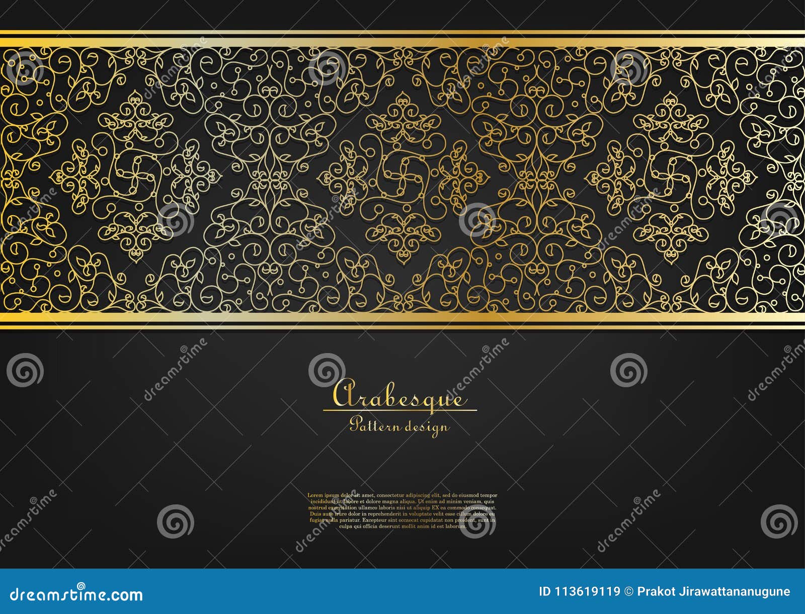 Arabesque Abstract Gold Flower Background Vector Stock Vector ...