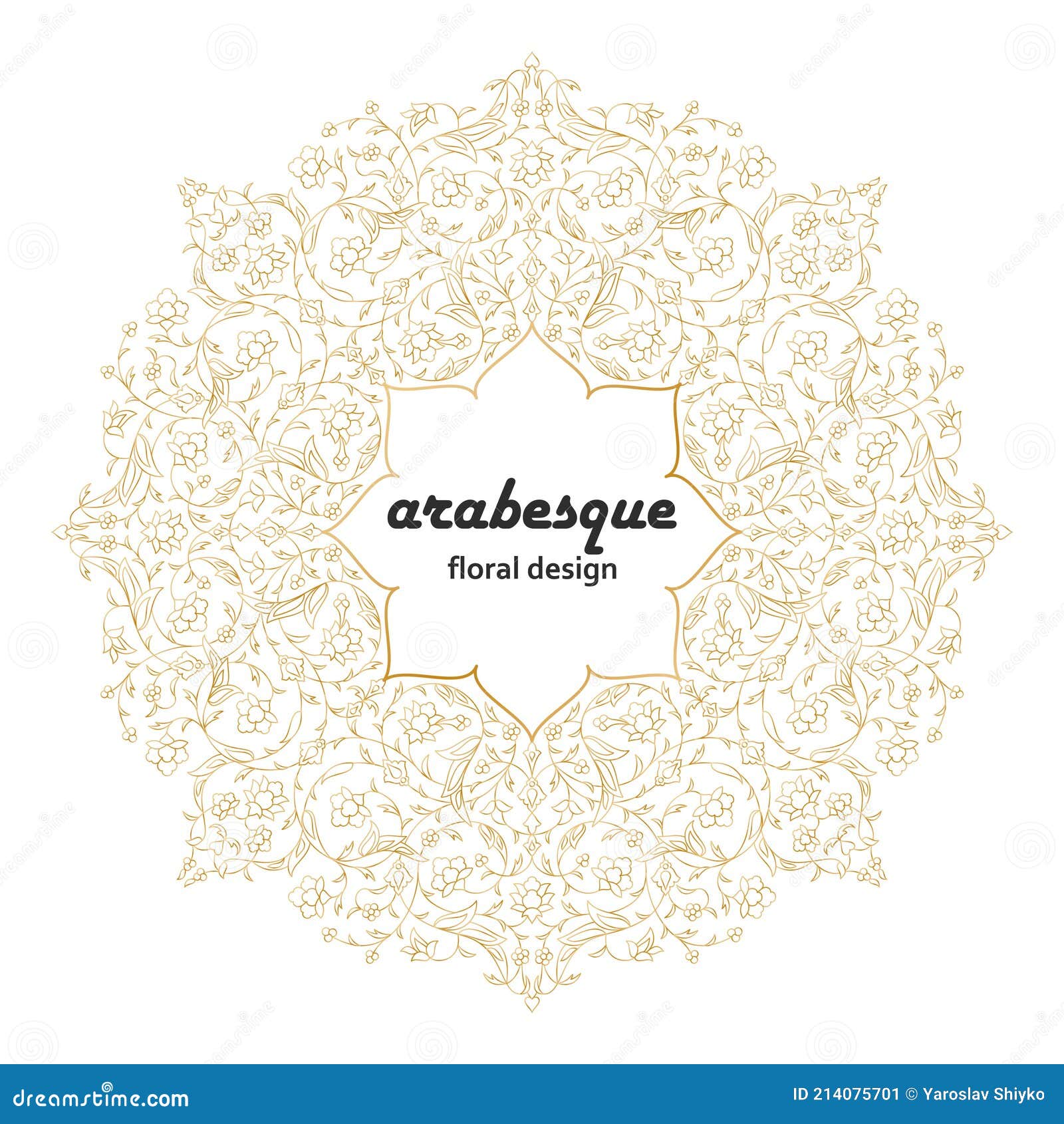 Arabesque Arabic Floral Pattern. Branches with Flowers, Leaves and ...