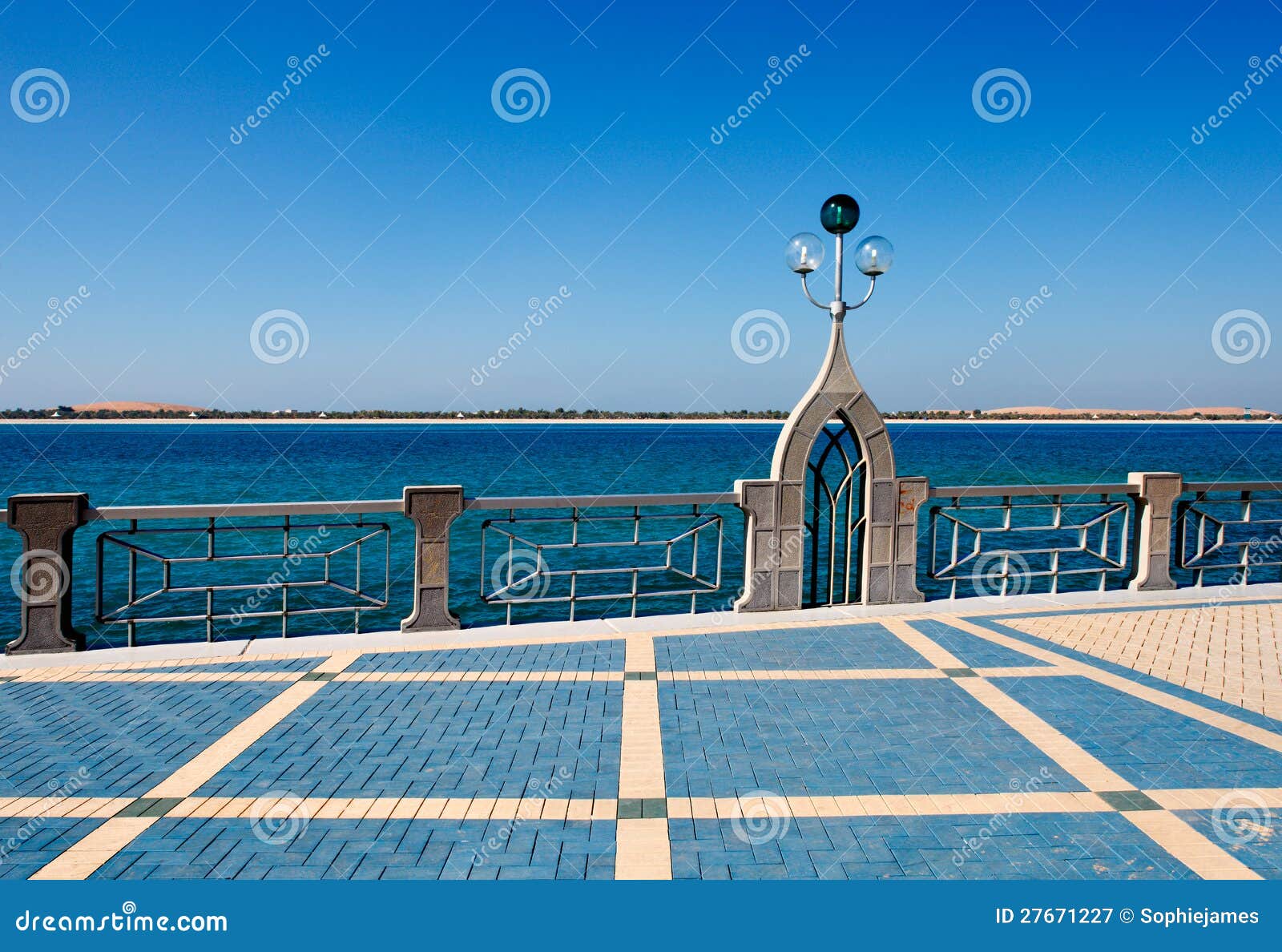 An Arabesque Arch of Lighting Columns of the Abu D Stock Image - Image ...