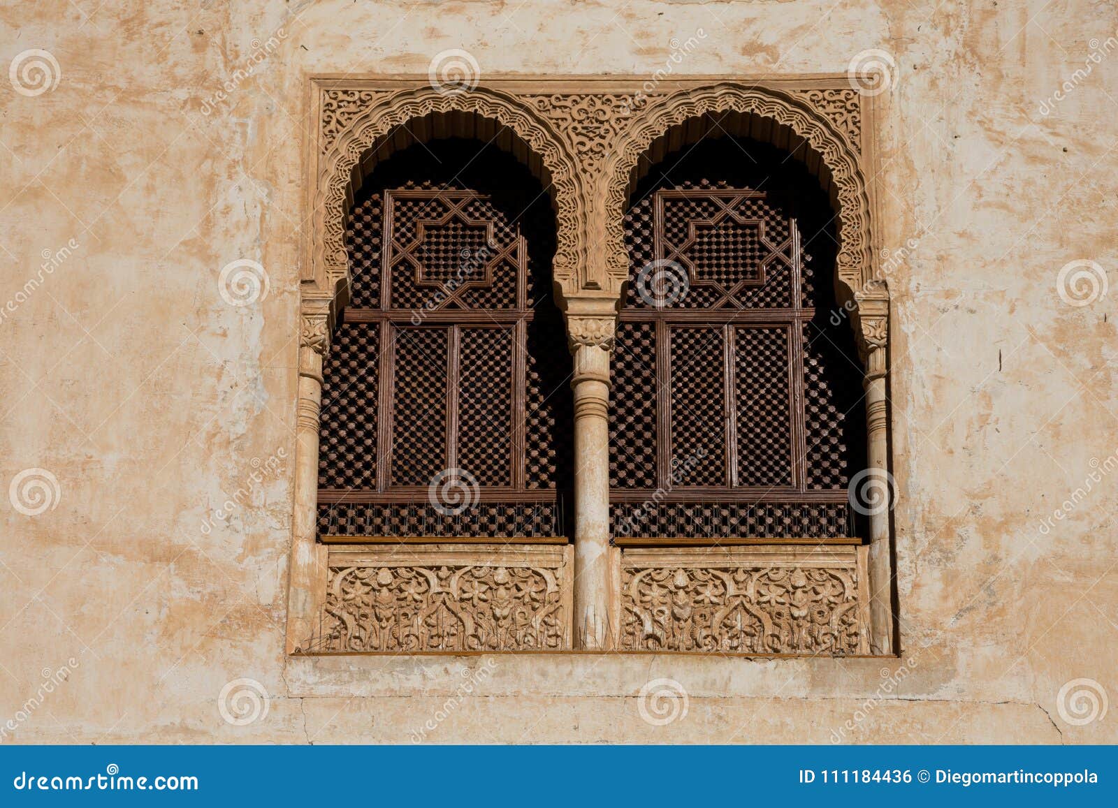 Arabesque Architecture Windows. Alhambra of Granada Stock Photo - Image ...
