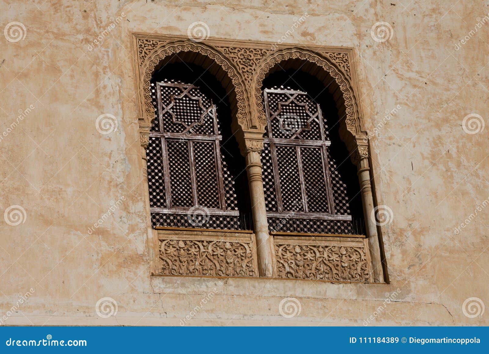 Arabesque Architecture Windows. Alhambra of Granada Stock Image - Image ...