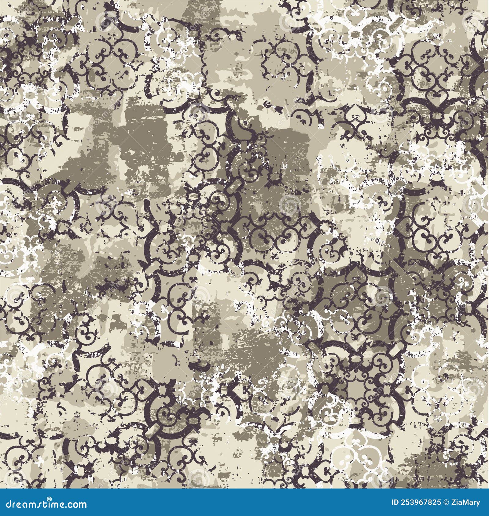 Damask Arabesque Baroque Rough Elements Abstract Wallpaper Stock Vector ...