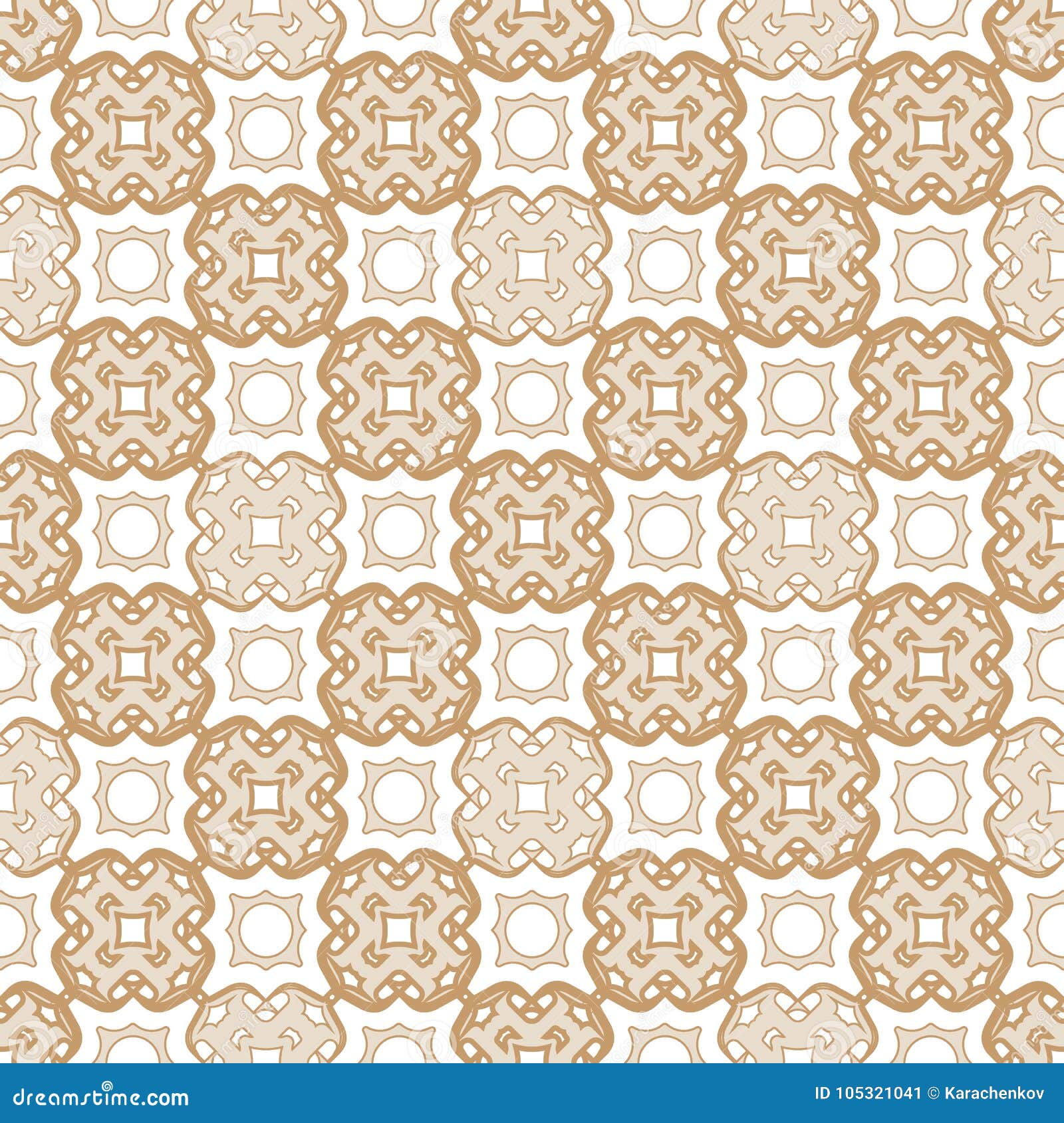 Arabesque Beige Seamless Pattern Stock Illustration - Illustration of ...