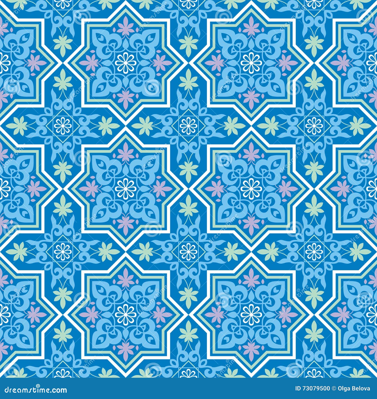 Arabesque On A Blue Background Stock Vector - Illustration of ...