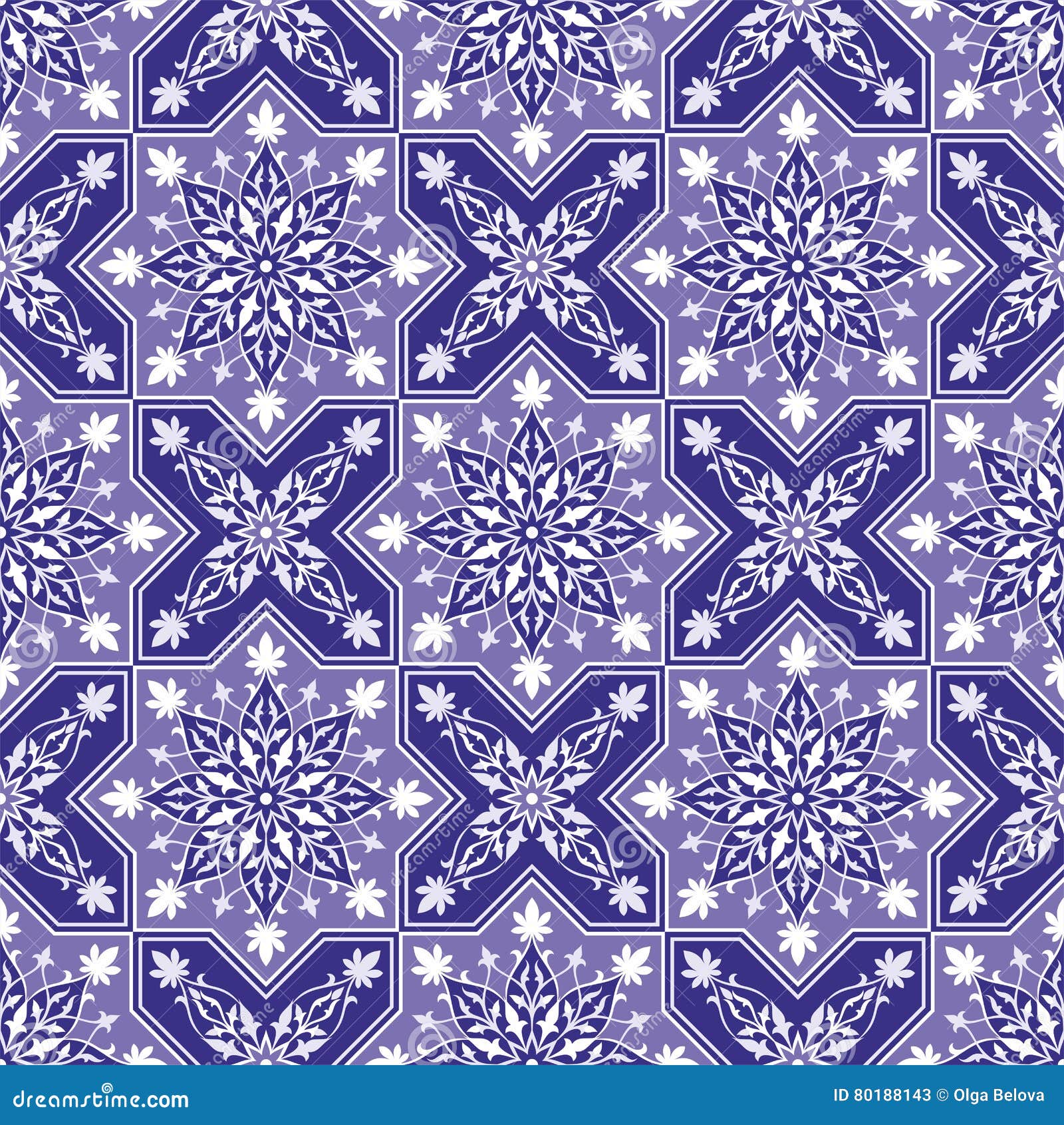 Arabesque On A Blue Background Cartoon Vector | CartoonDealer.com #80188143