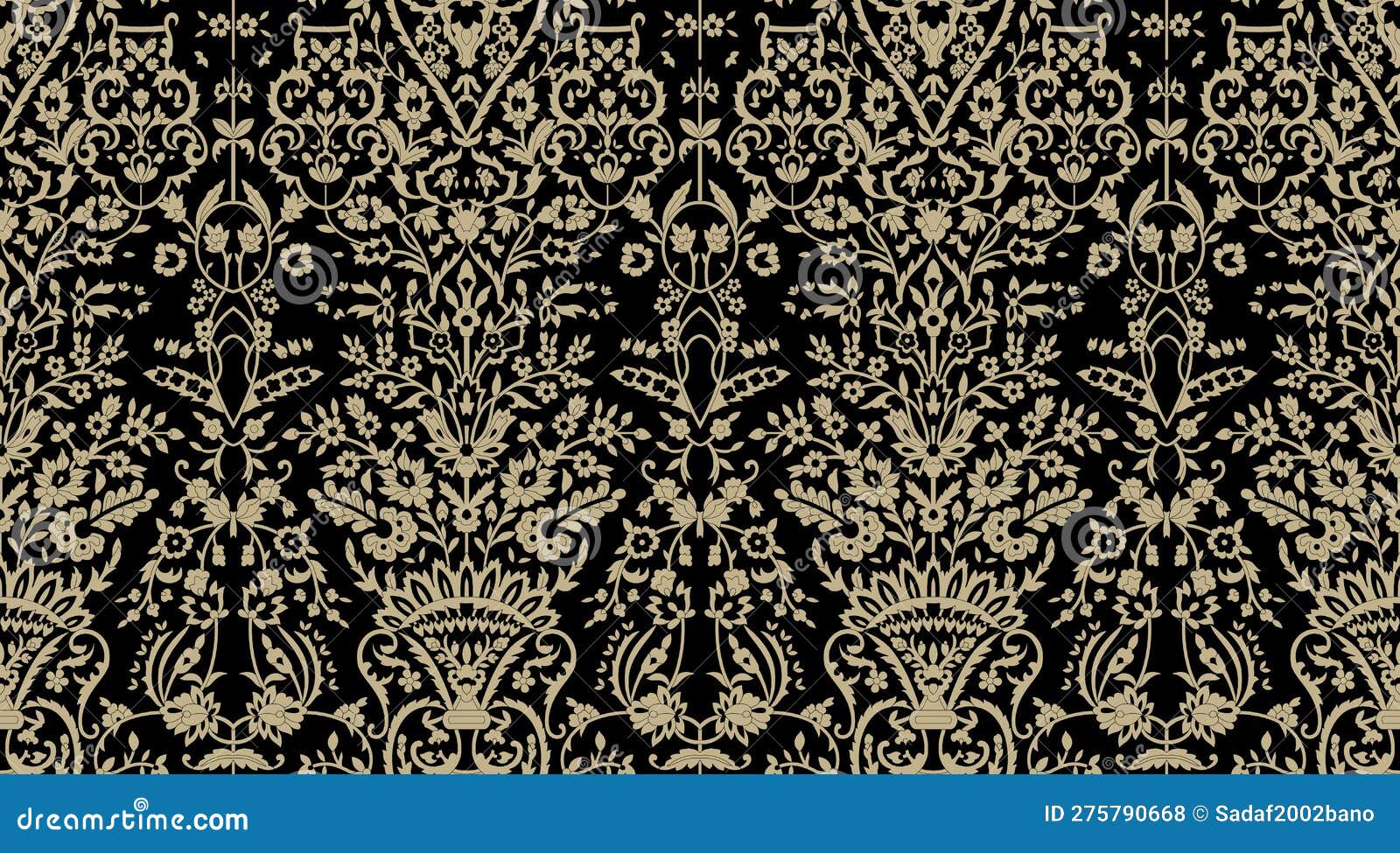 Arabesque Damask Baroque Abstract Vintage Wallpaper Vector Seamless ...